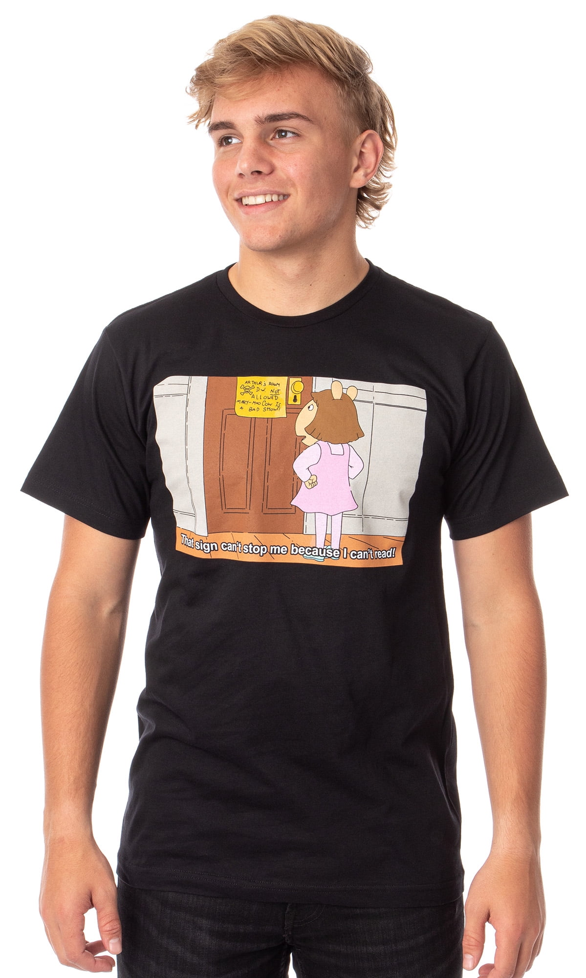 Arthur Mens' D.W. Can't Read Meme Graphic T-Shirt - Walmart.com