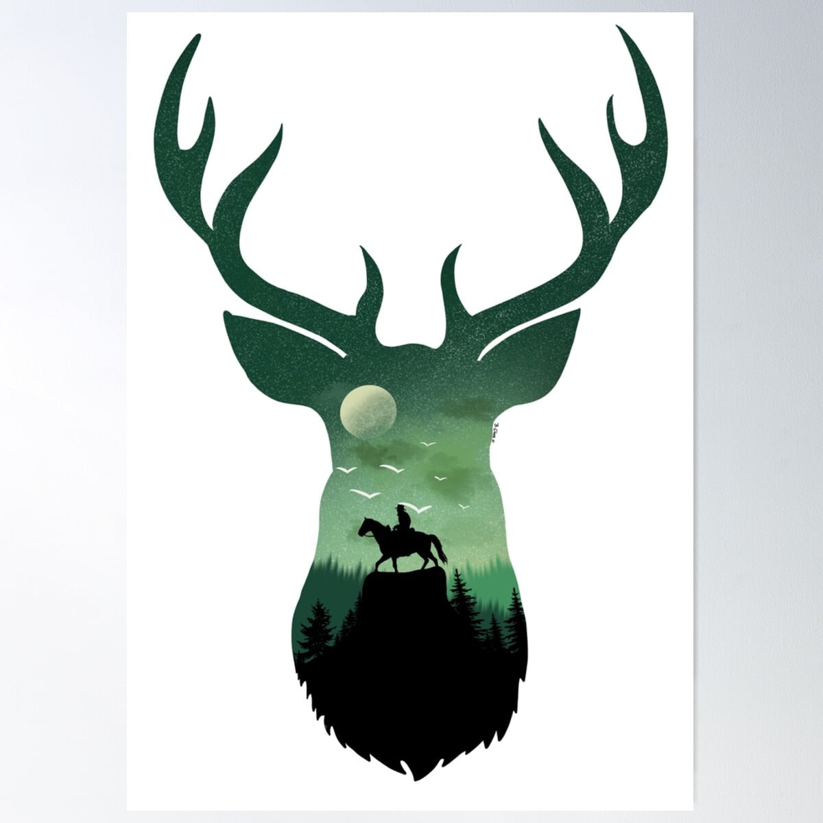 Arthur Morgan Deer/Stag Landscape Poster Wall Art, Modern Wall Decor ...