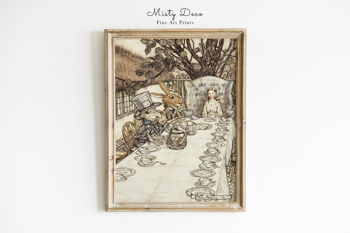 Arthur Rackham Alice In Wonderland Illustration, A Mad Tea Party Wall ...