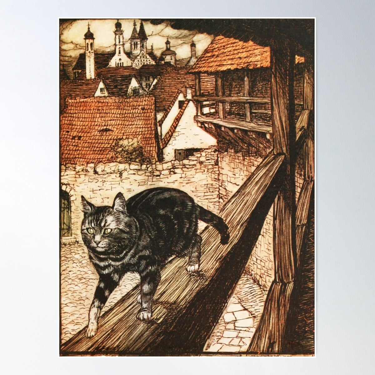 Arthur Rackham- Cat And Mouse In Partnership Poster Wall Art, Modern ...