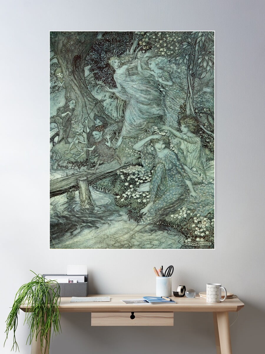 Arthur Rackham- Wood Nymphs Poster Wall Art, Modern Wall Decor For ...