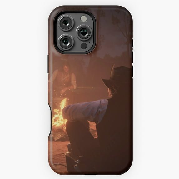 Arthur and John Campfire Red Dead Phone Case for iPhone 16 15 14 13 12 ...