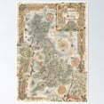 Arthurian Legend Pendragon Roleplaying Game Fantasy World Map Wall Art ...