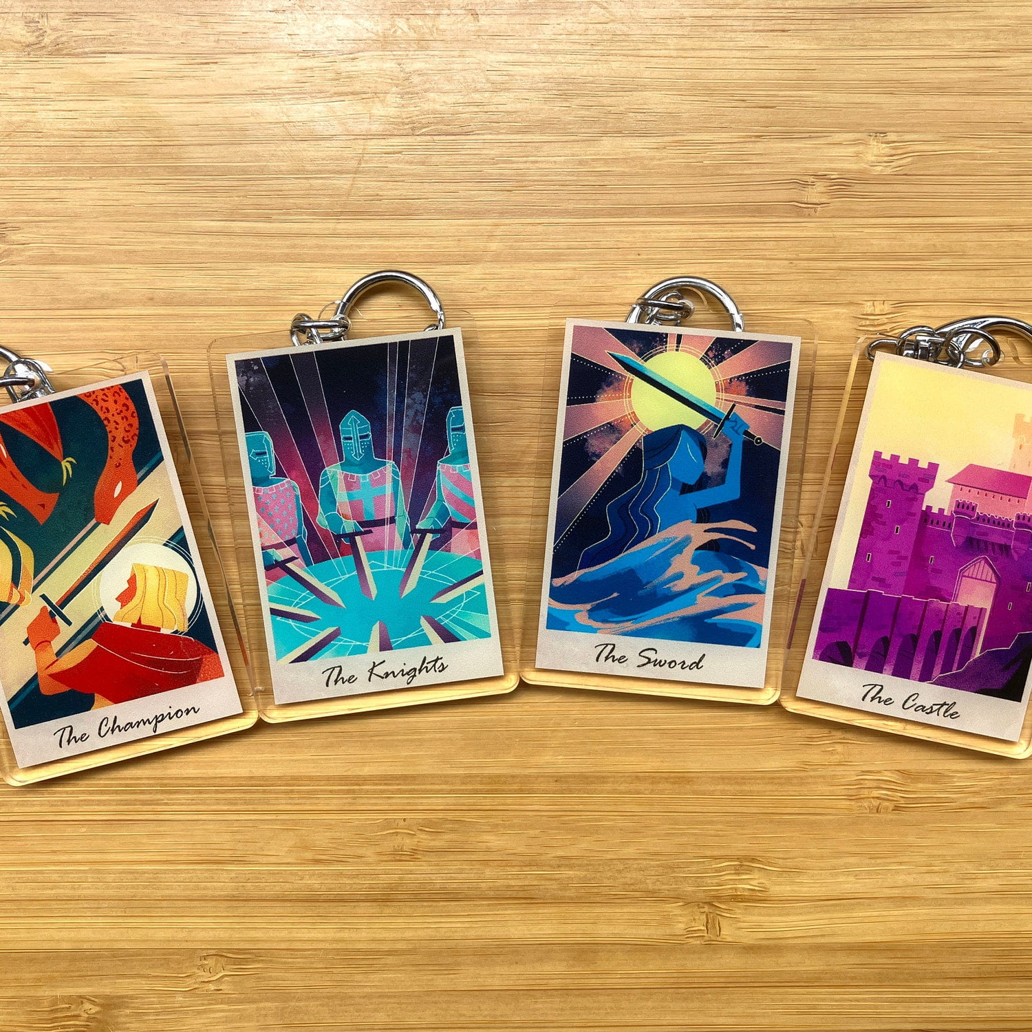 Arthurian Tarot Card inspired Acrylic Keychain Charm Set (1 keychain ...