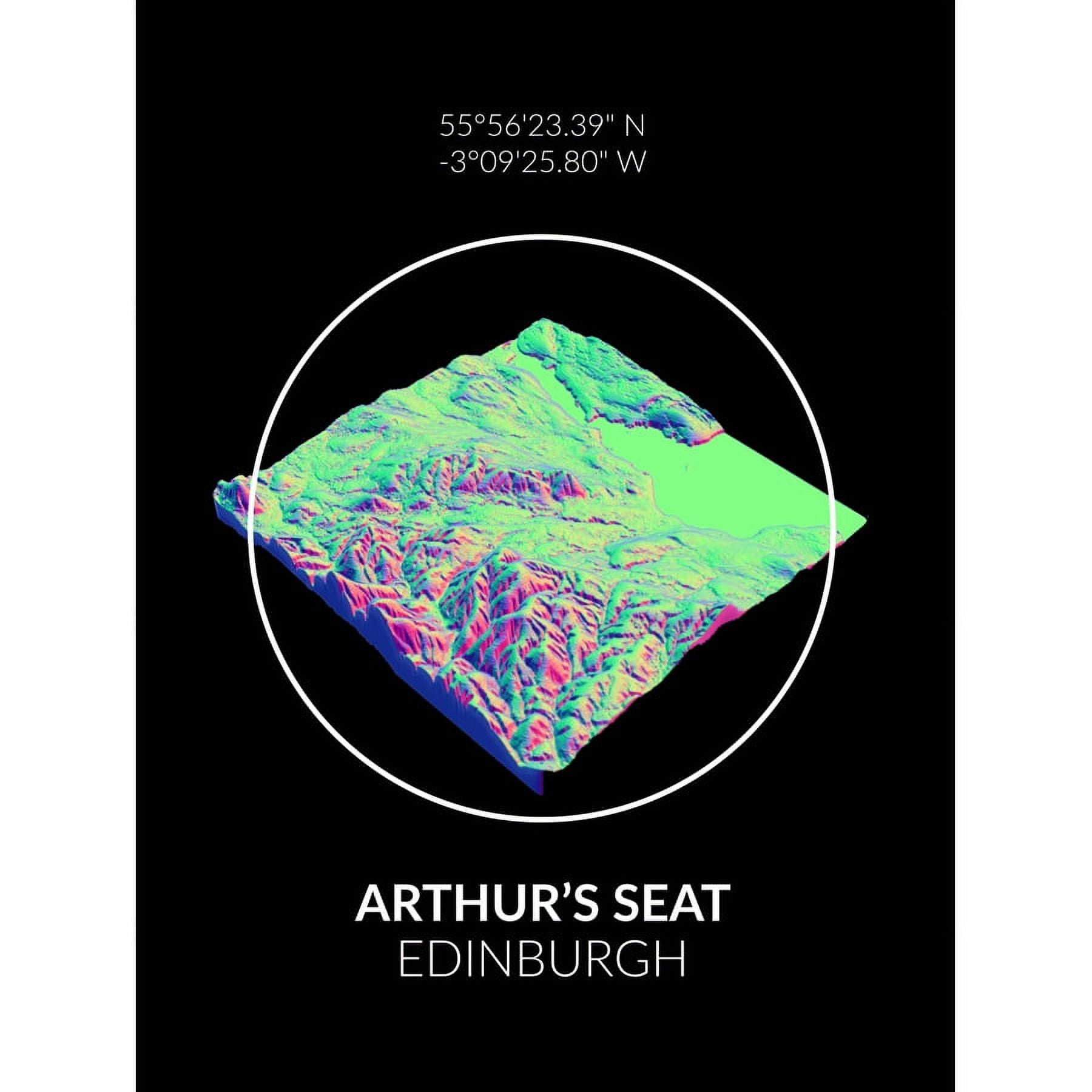 Arthurs Seat Edinburgh Scotland Scottish Topography Mountain Art Print ...