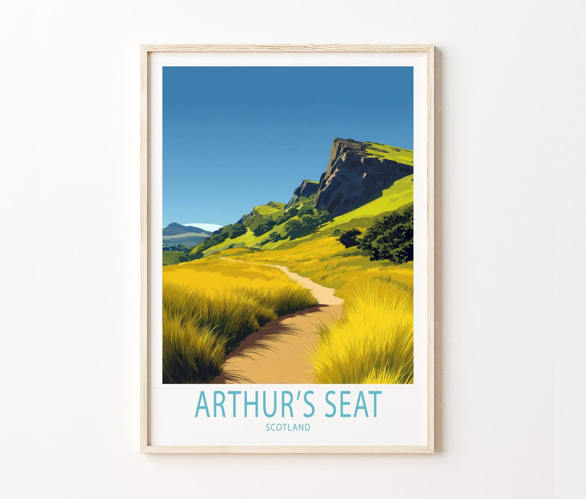 Arthurs Seat Scotland Volcanic Hill Hiking Path Wall Art Unframed Paper ...