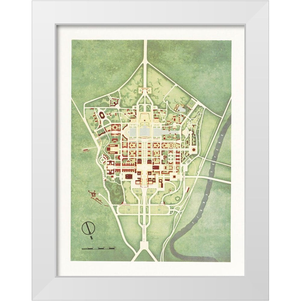 Arti grafiche Pizzi and Pizio 19x24 White Modern Wood Framed Museum Art ...
