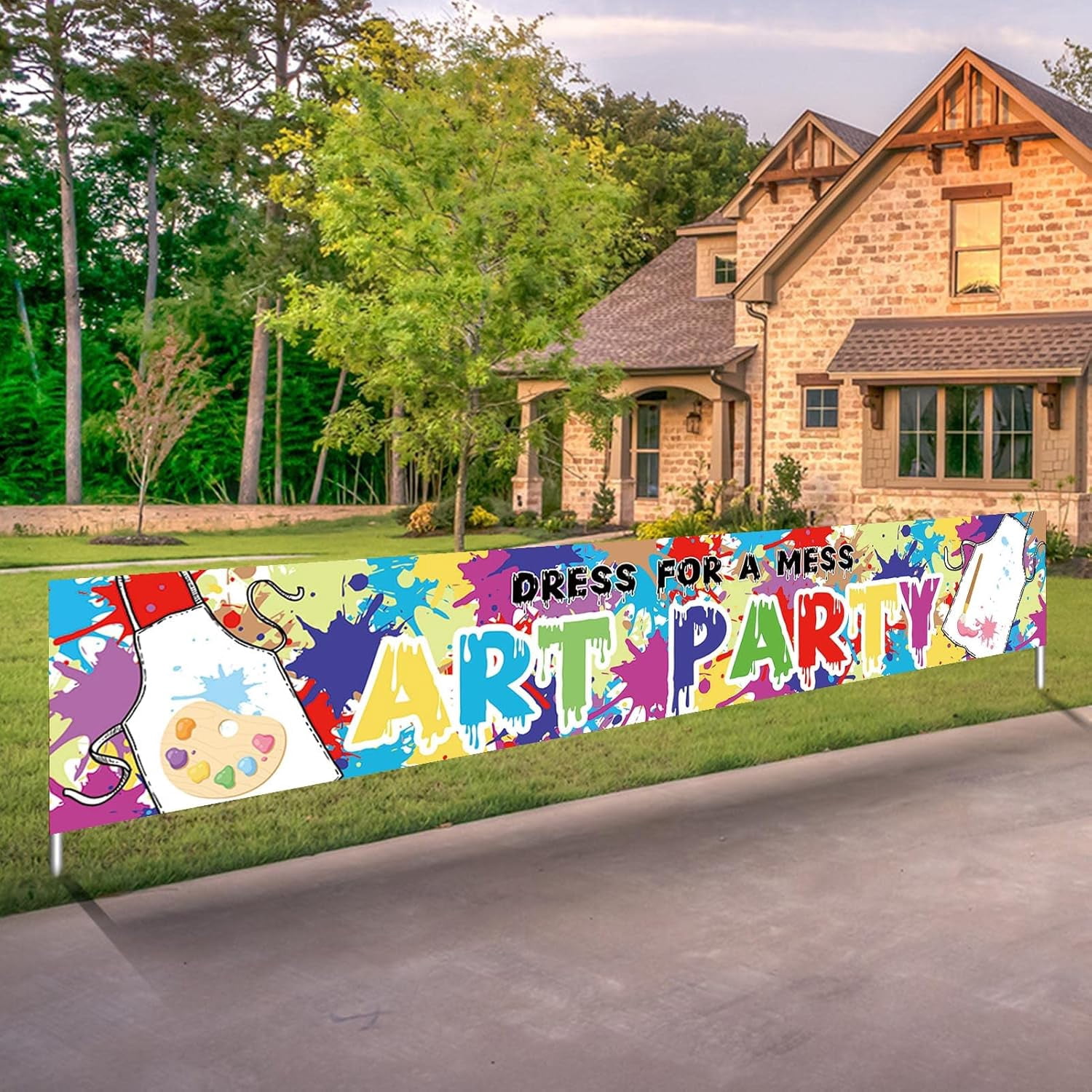 ArtiGraffiti Splatter Theme Banner 24 X 71 inch Indoor Outdoor Decor ...