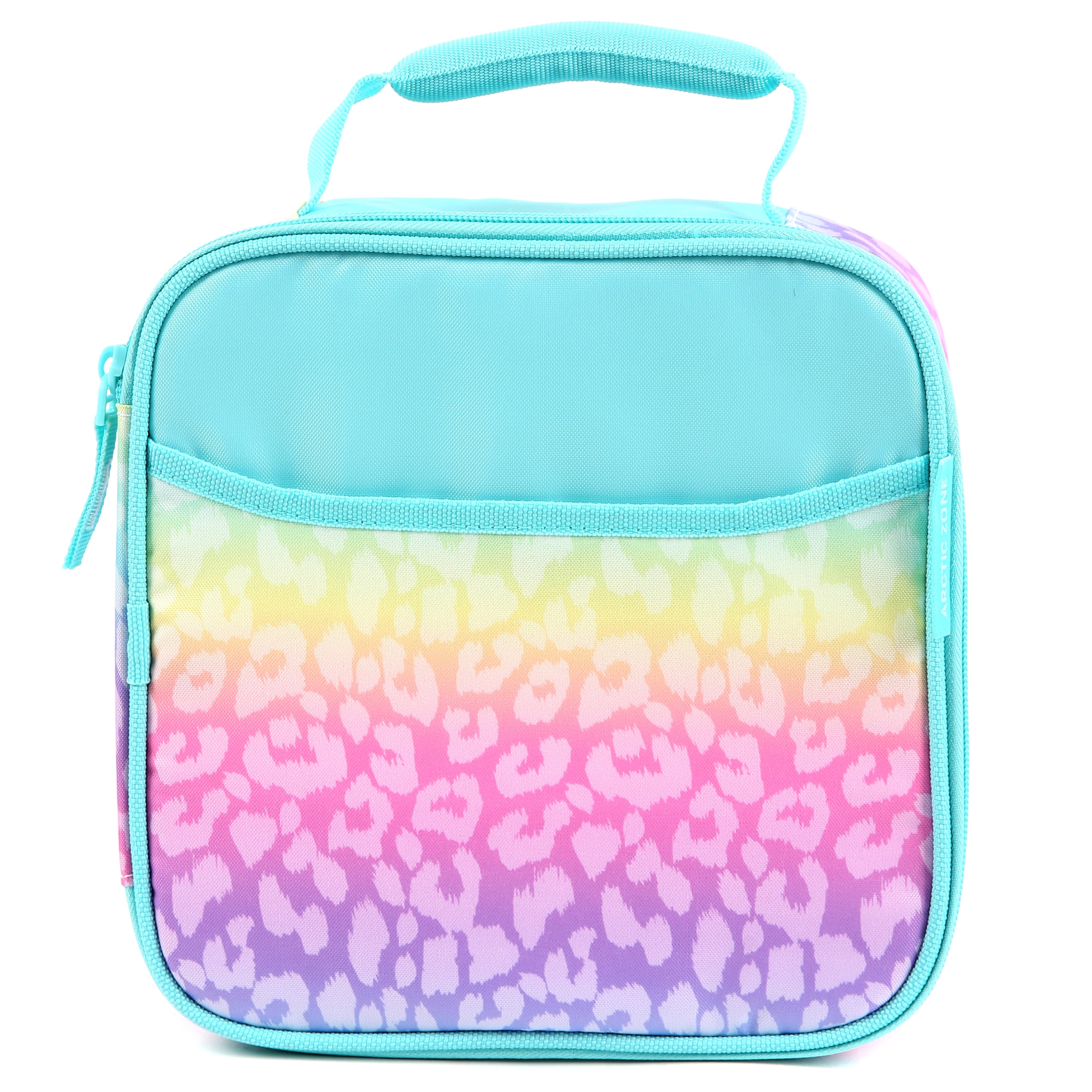 Artic Zone Rainbow Leopard Lunch Box Combo with Ice Pack, Water Bottle ...