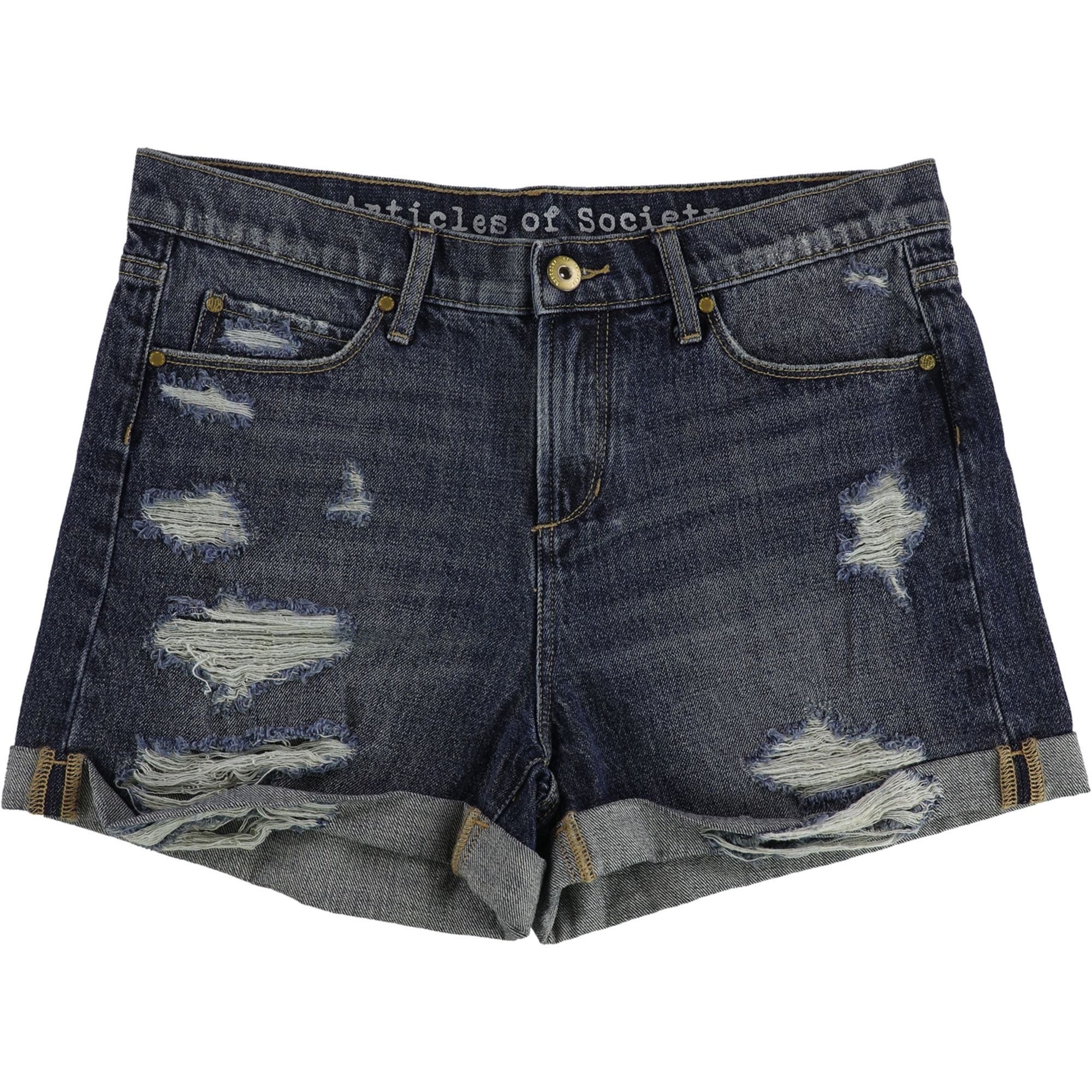 Articles of Society Womens Jimmy Boyfriend Casual Denim Shorts, Blue ...