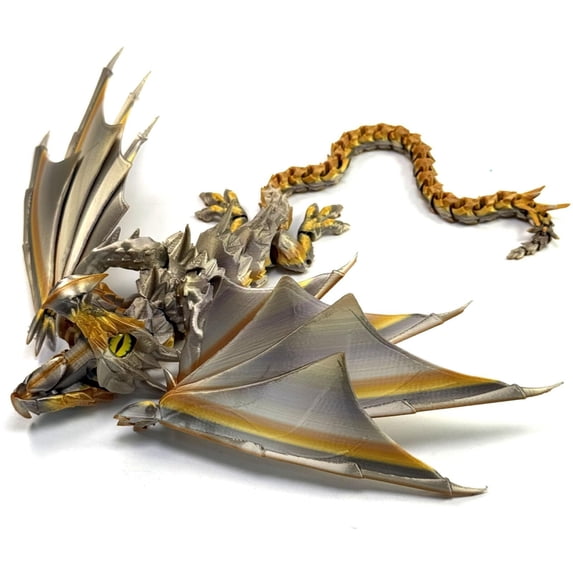 Articulated 3D Printed Dragon with Wings - Poseable Decor, Flexible ...