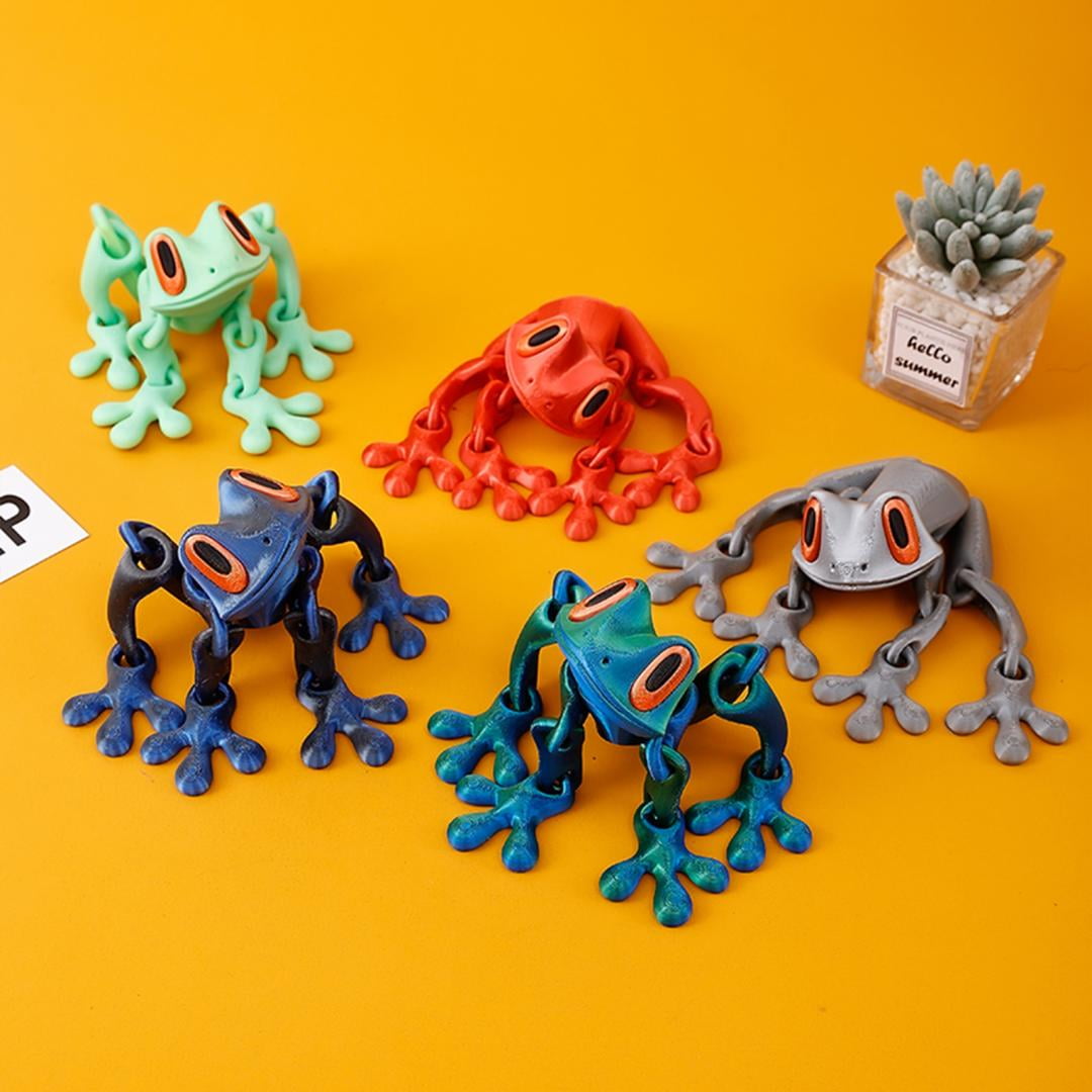 Articulated 3D-Printed Durable Flexible Magnetic Frog Toy, Medium Size ...