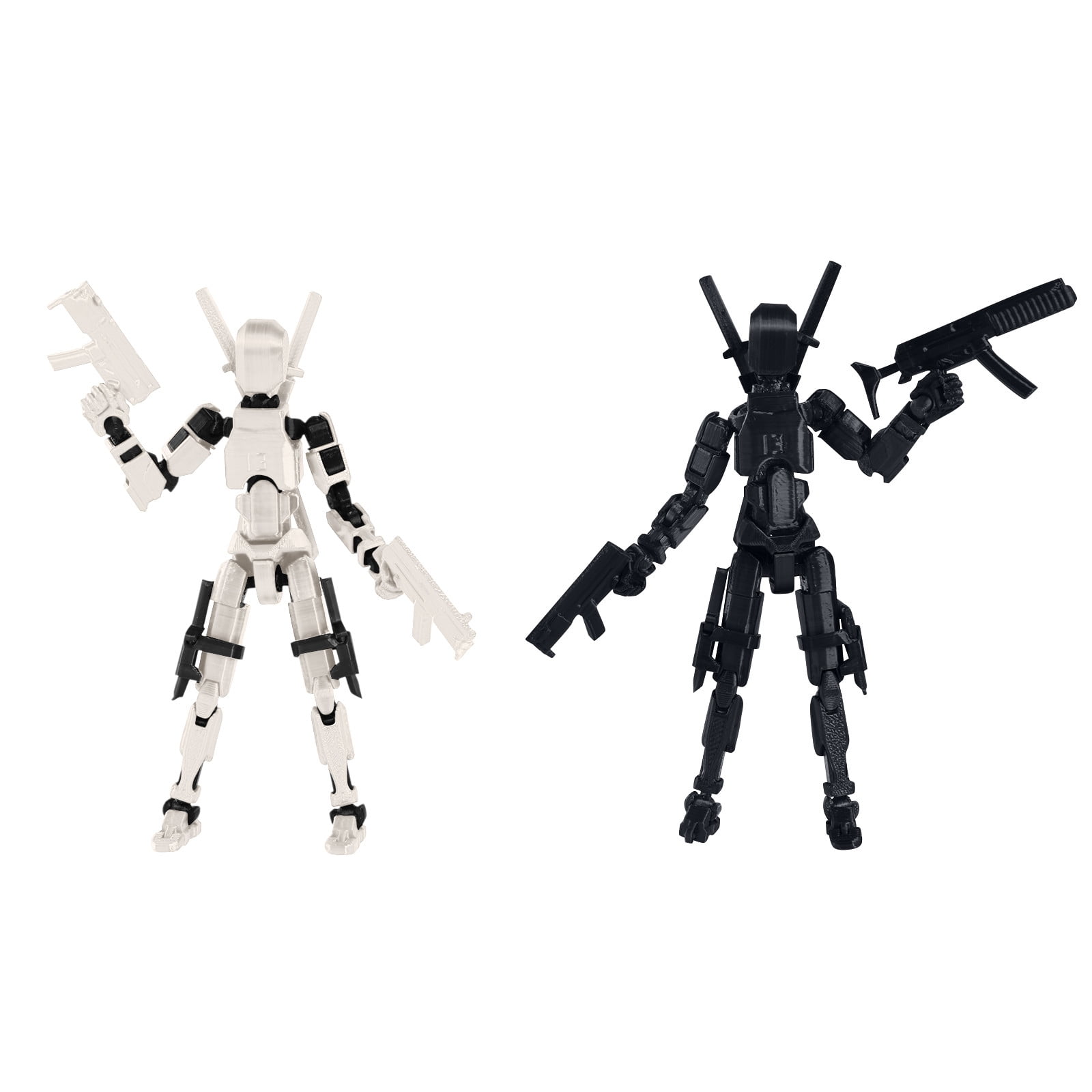 Articulated Action Figure Set Dual Color Battle Robots with ...