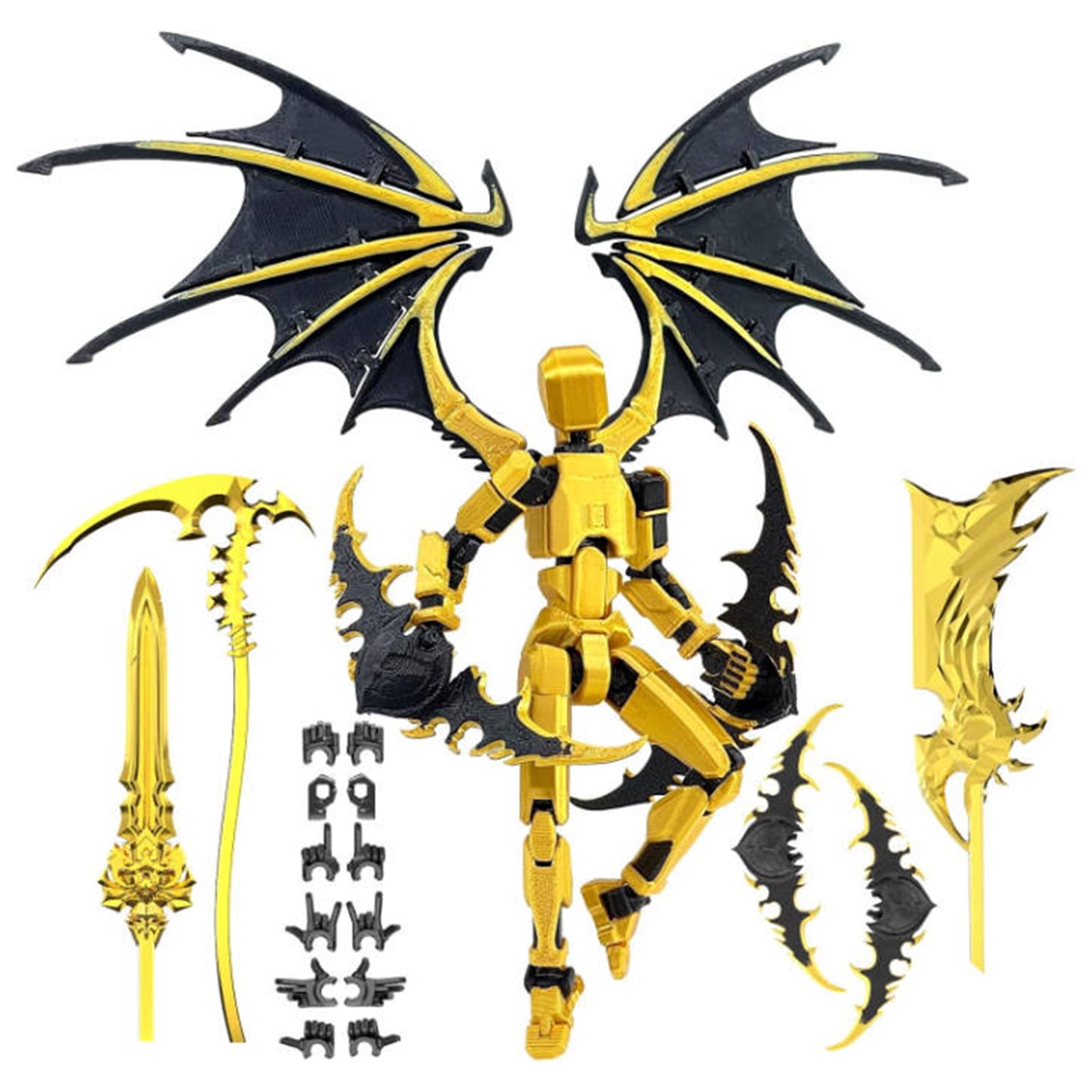 Articulated Action Figure with Dragon Wings Customizable Poseable Model ...