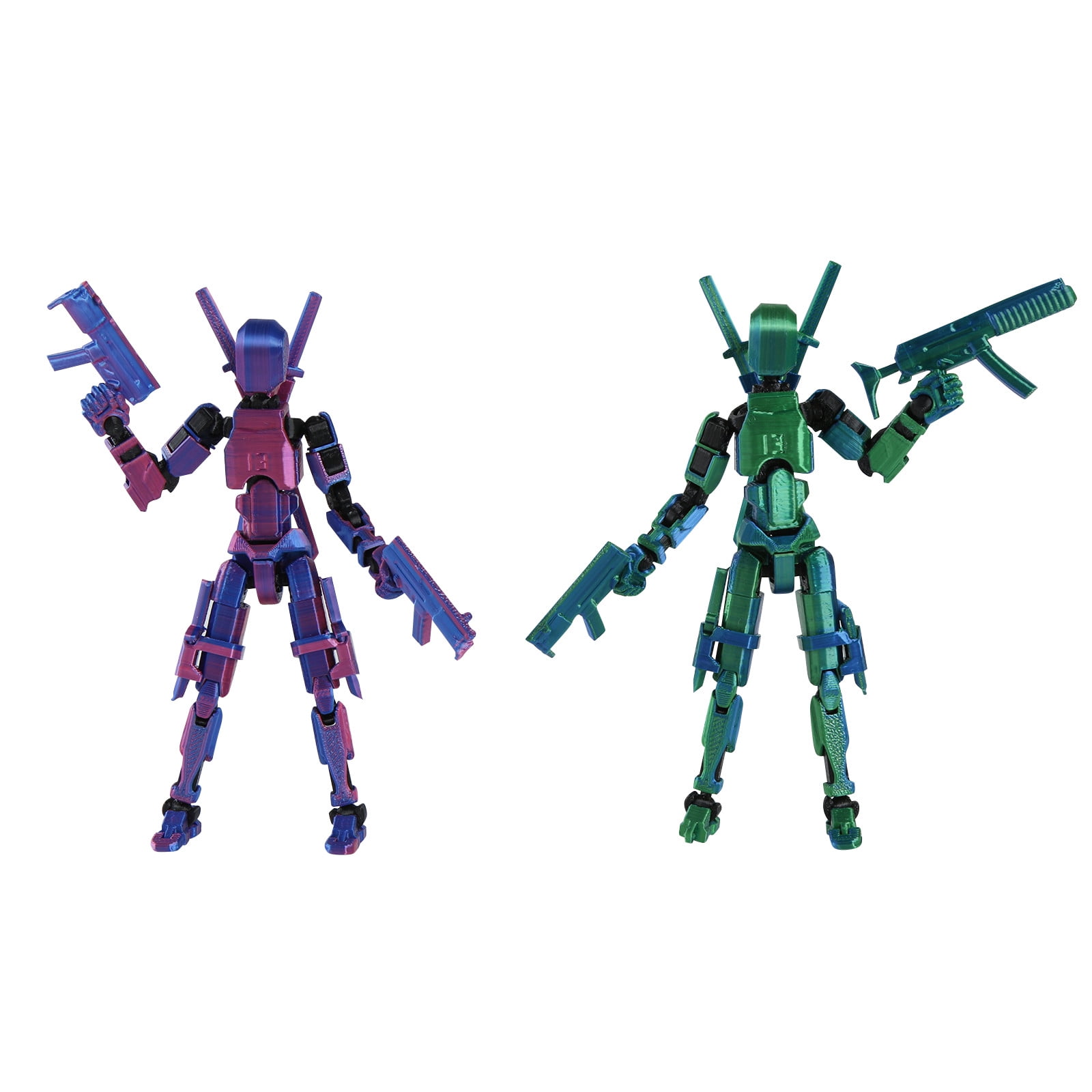 Articulated Action Figures Set Customizable Robot Toy with Weapons ...