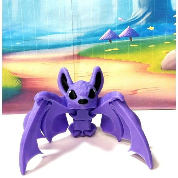 Articulated Cinderbat for Halloween Decor, 3D Printed Bat, Purple ...