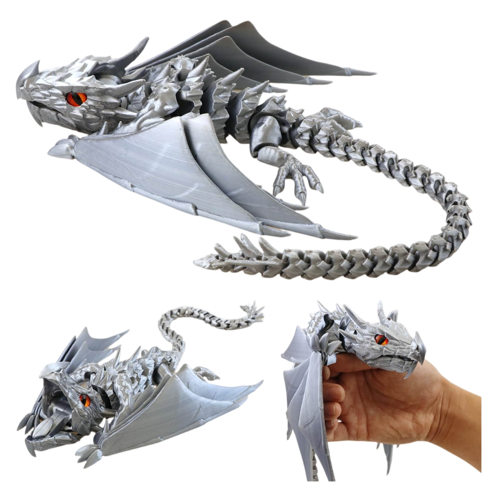 Articulated Dragon Figurine 3D Printed Flexible Dragon Toy Creative Gift for Fantasy Lovers and ...
