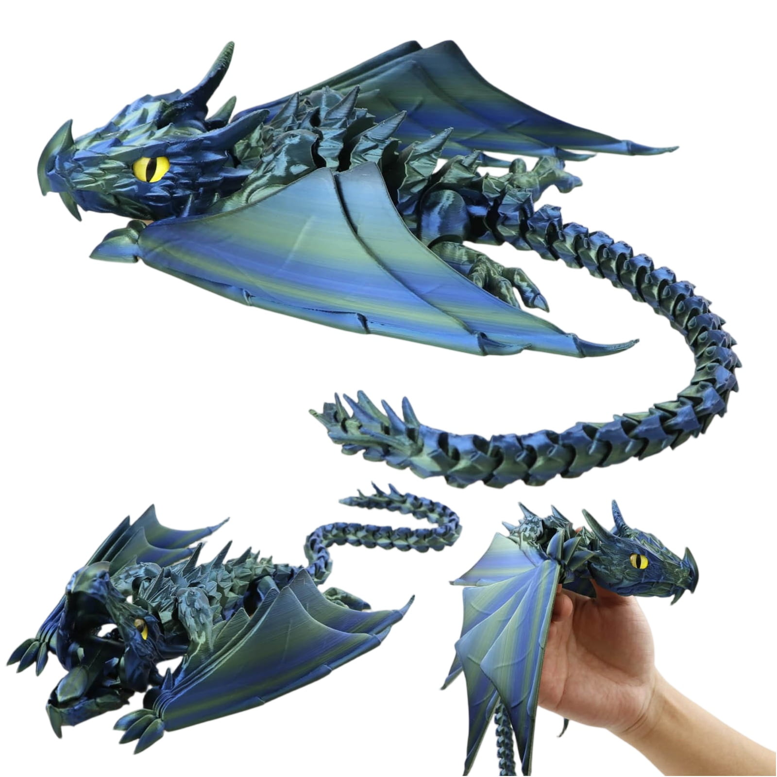 Articulated Dragon Model Realistic Movable Wings & Tail 3D Printed ...