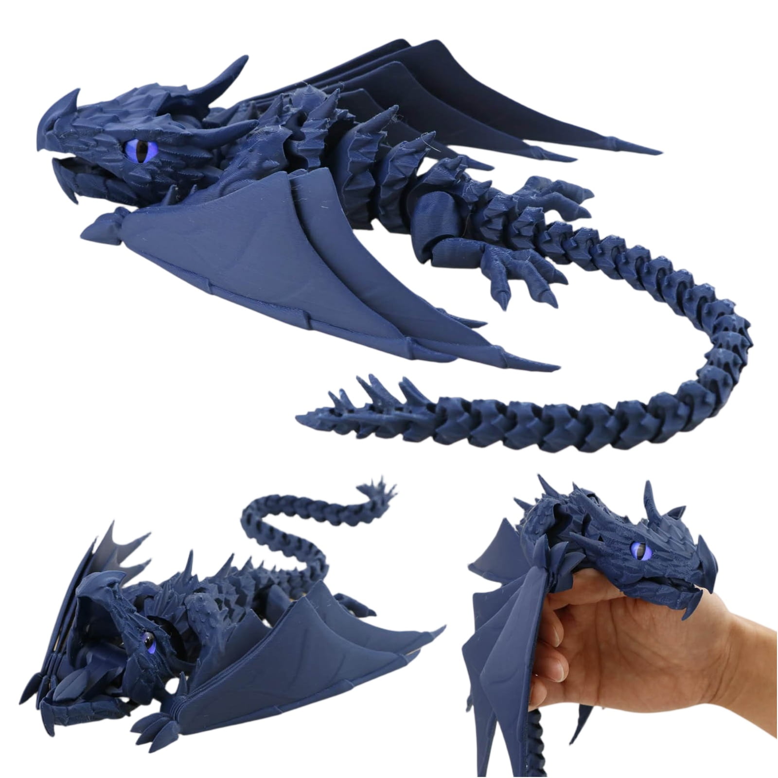 Articulated Dragon Model Realistic Movable Wings & Tail 3D Printed ...