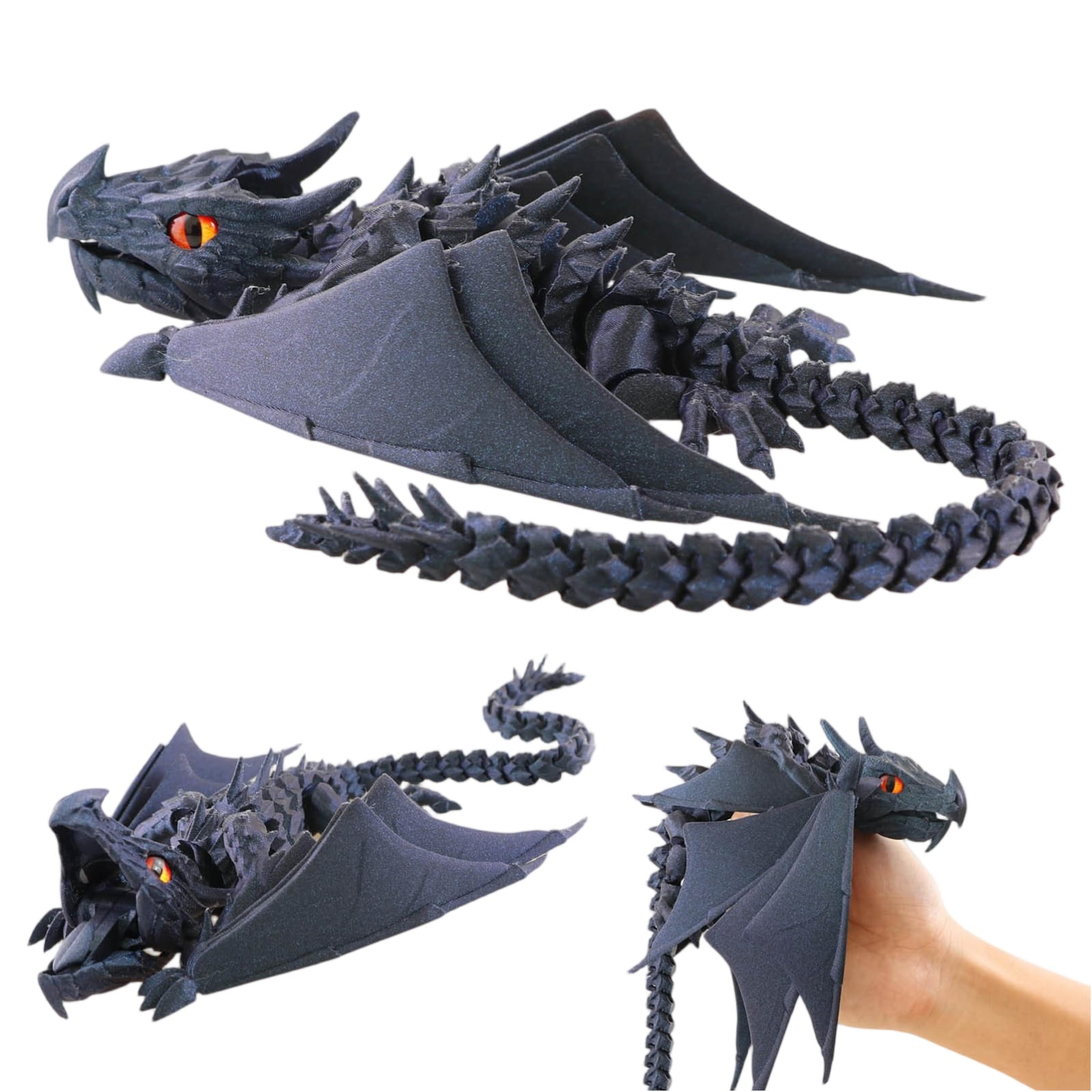 Articulated Dragon Toy, Flexible 3D Printed Fidget Dragon Figure ...