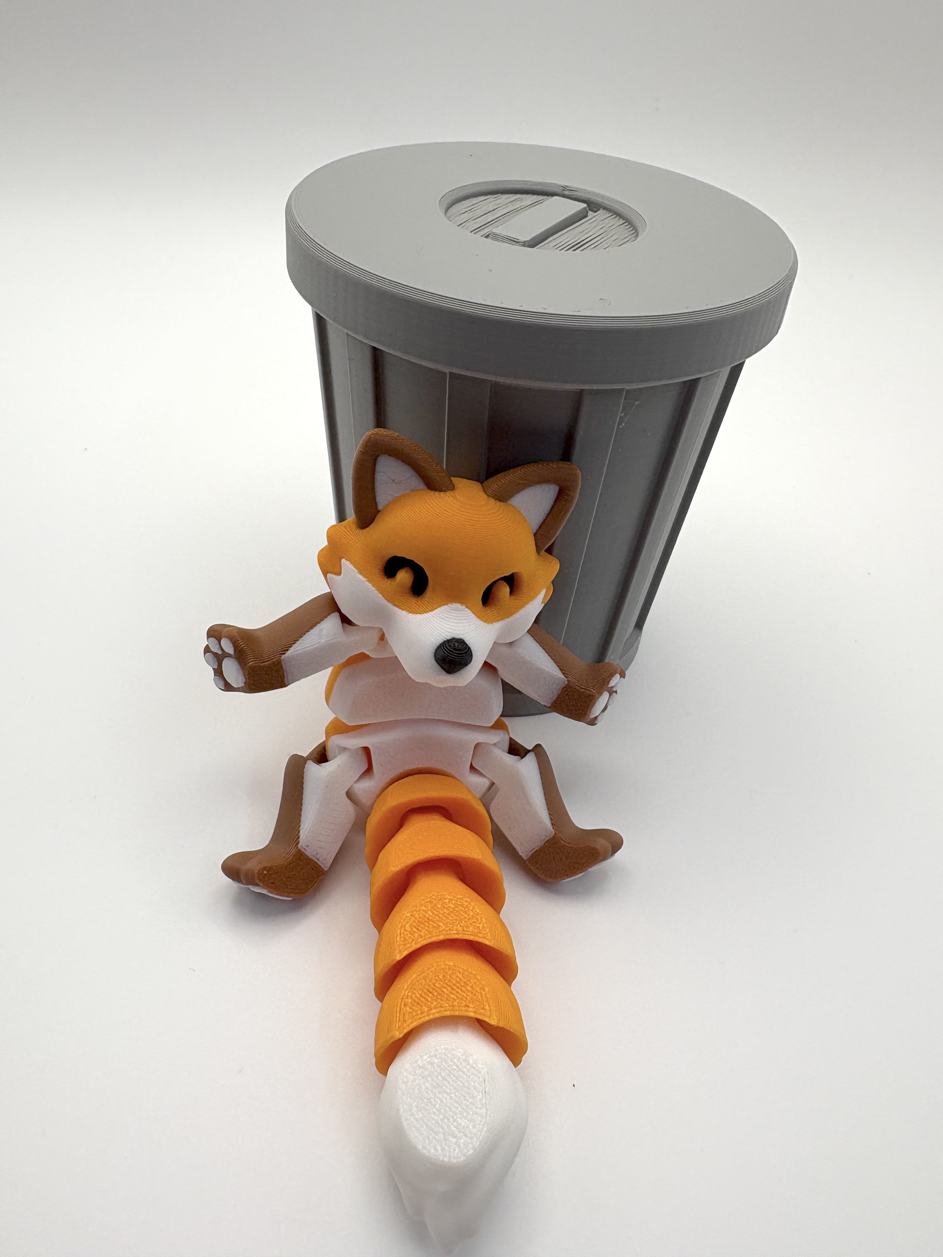 Articulated Fox Fidget Toy with Trash Can – Collectible Trash Animals ...