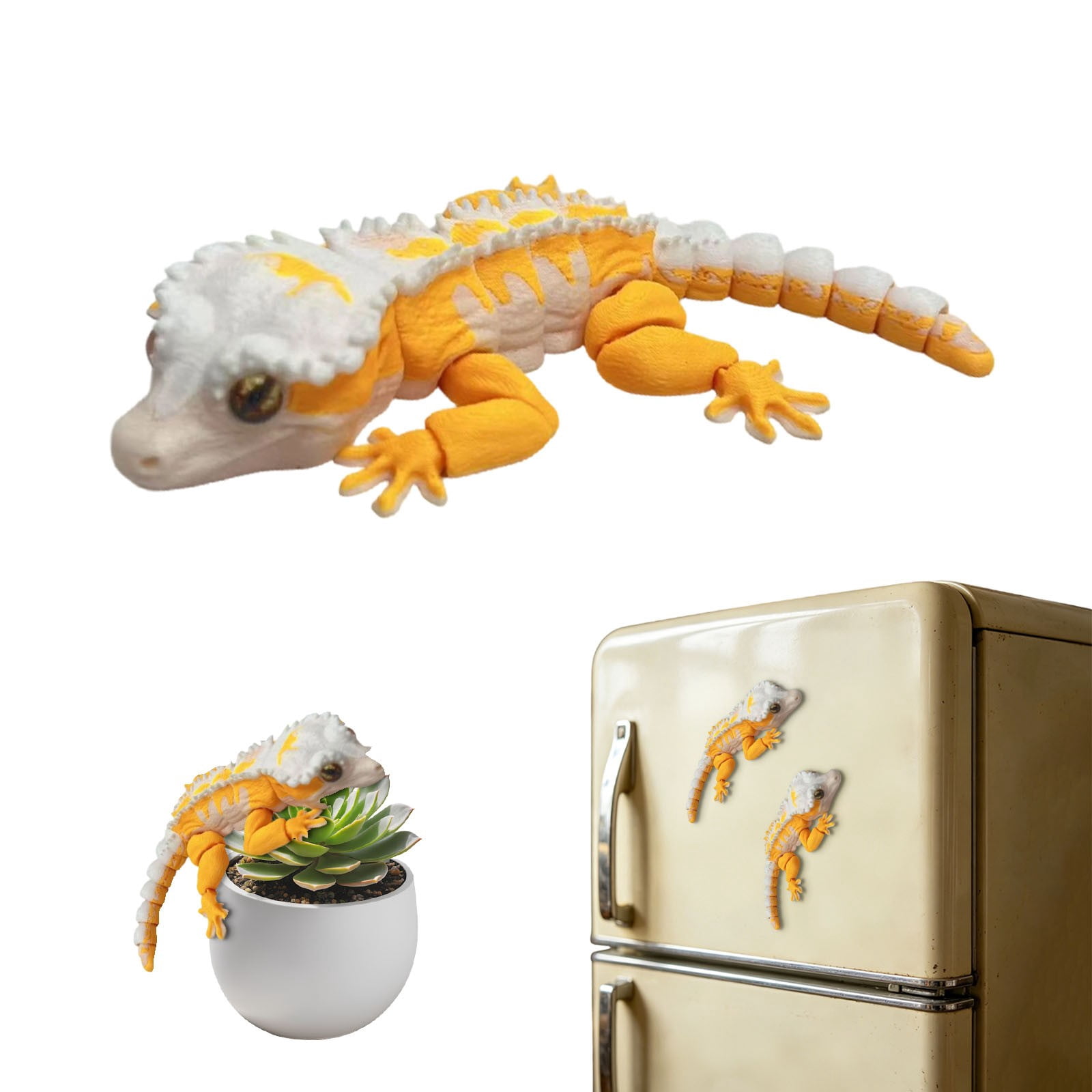 Articulated Gecko Movable Joint 3D Printed Lizard Figurine Realistic ...