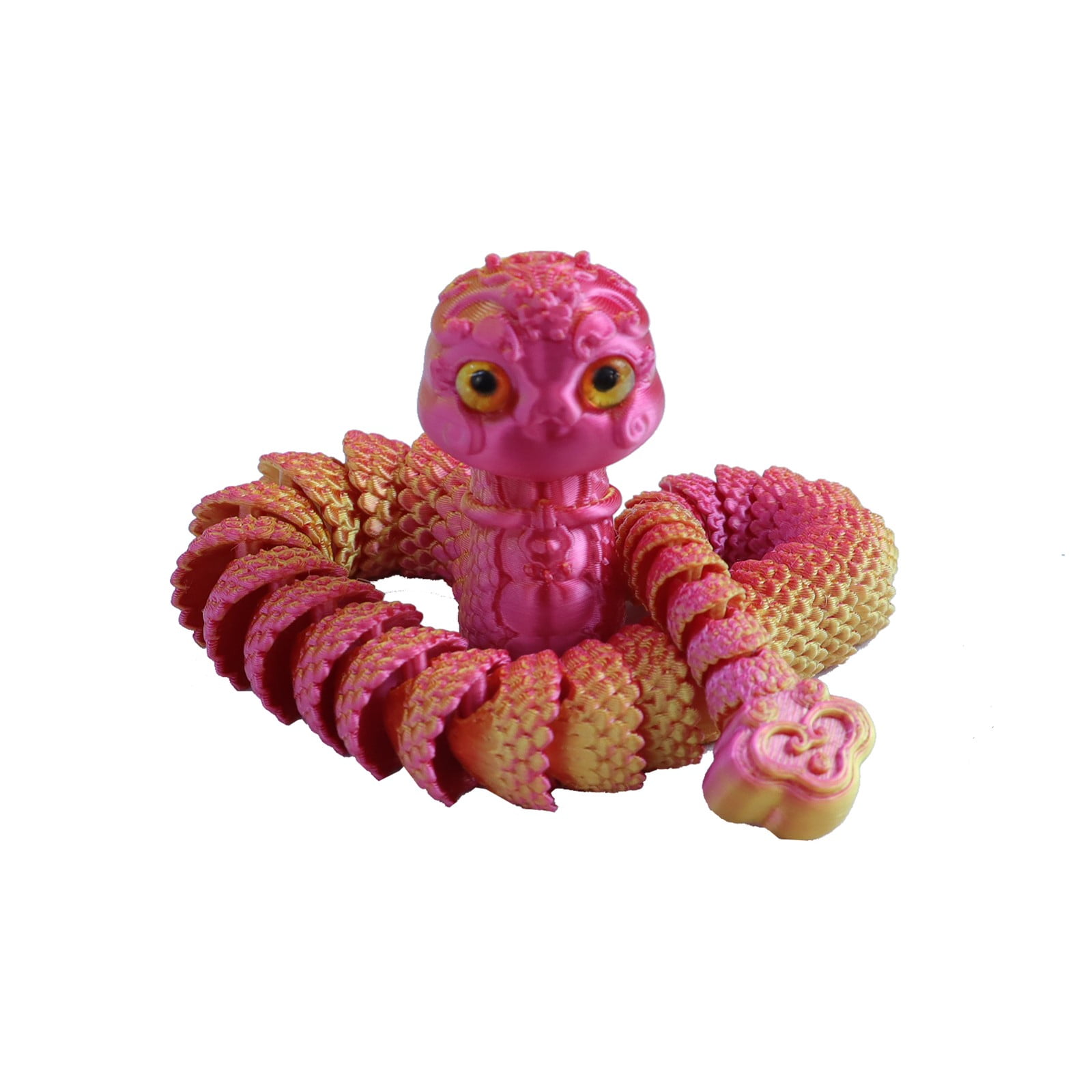 Articulated Golden Snake Toy with Movable Segments, Flexible Fidget ...