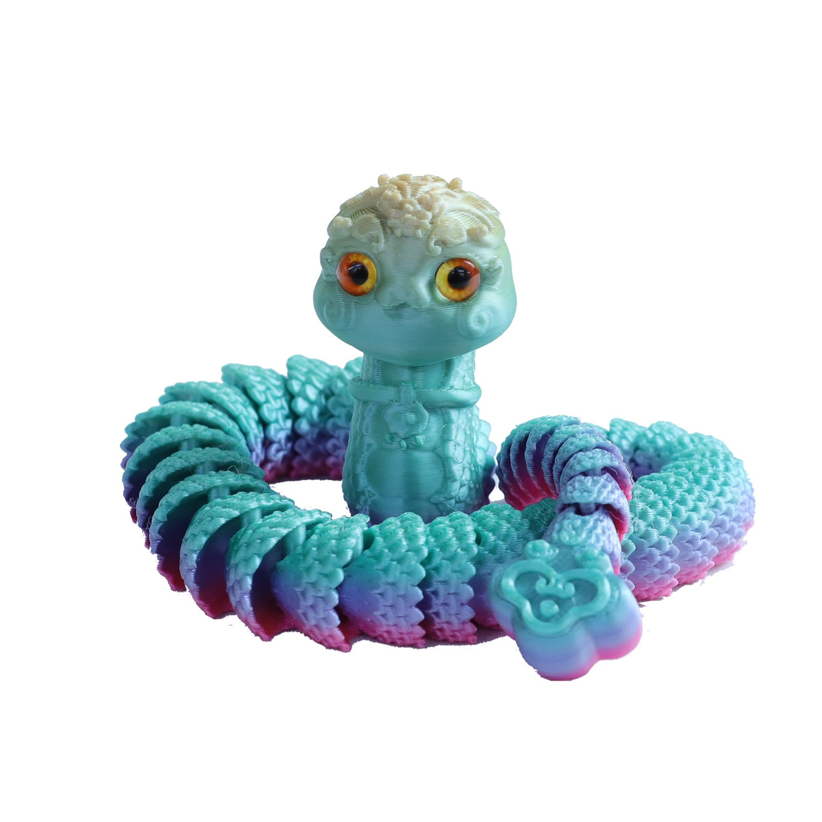 Articulated Golden Snake Toy with Movable Segments, Flexible Fidget ...