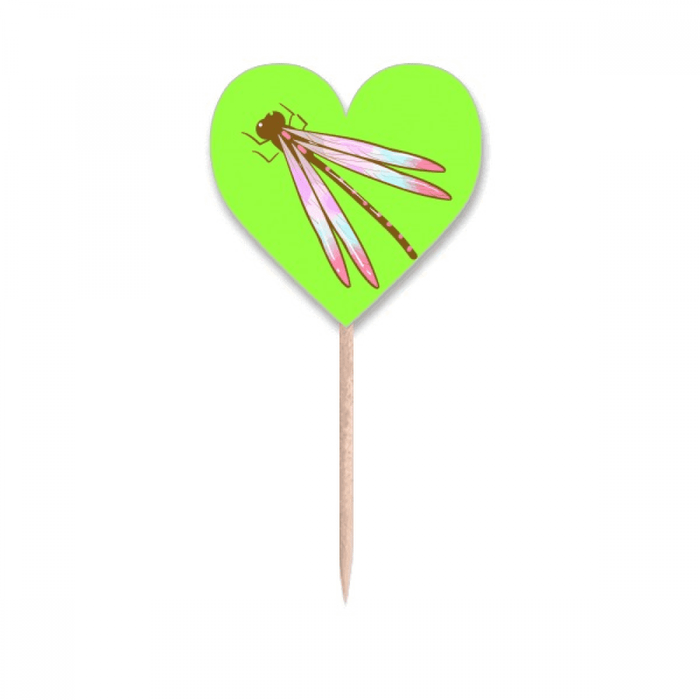 Articulated Pod Dragonfly Odonata Toothpick Flags Heart Lable Cupcake ...