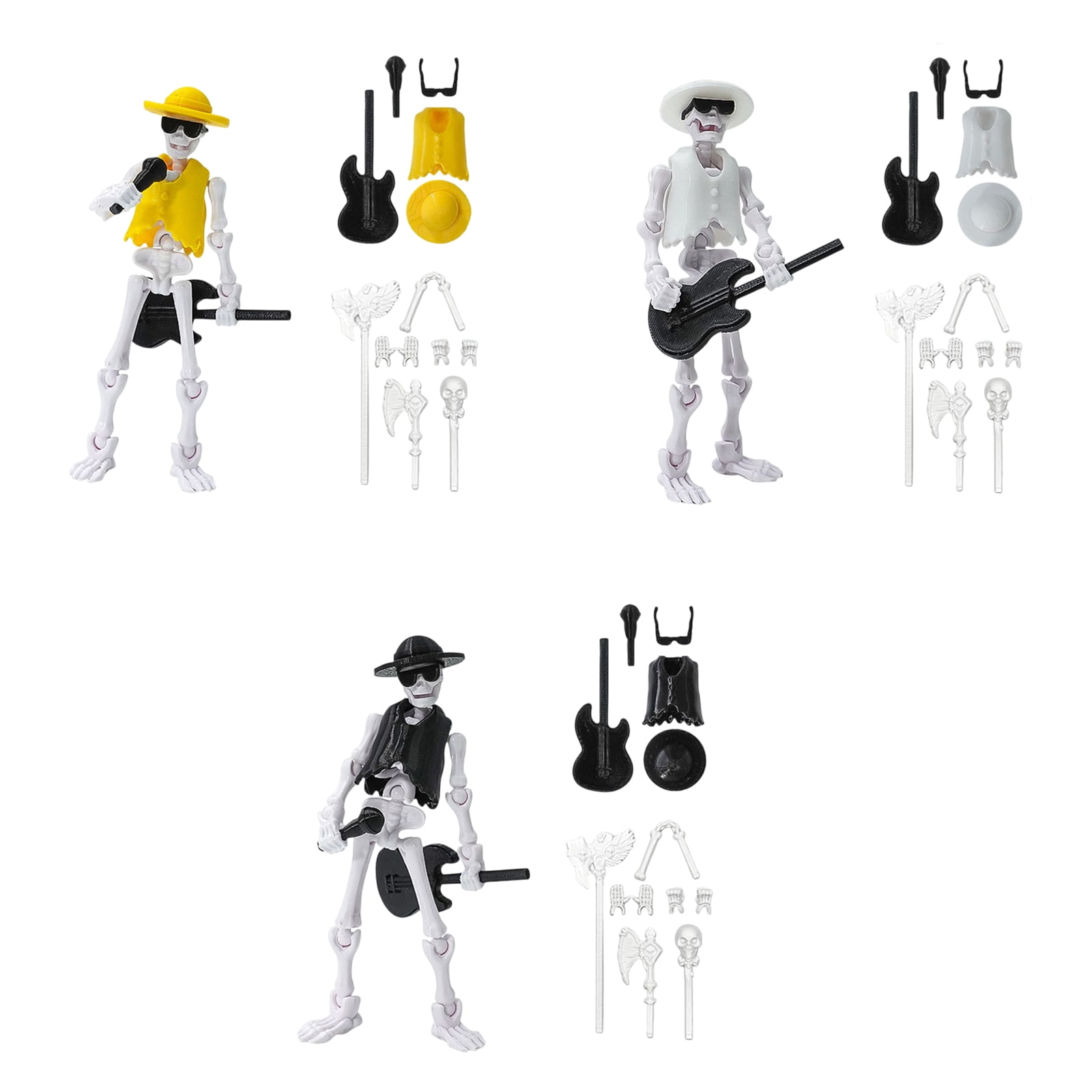 Articulated Skeleton Action Figure Model Kit with Weapons - Posable ...