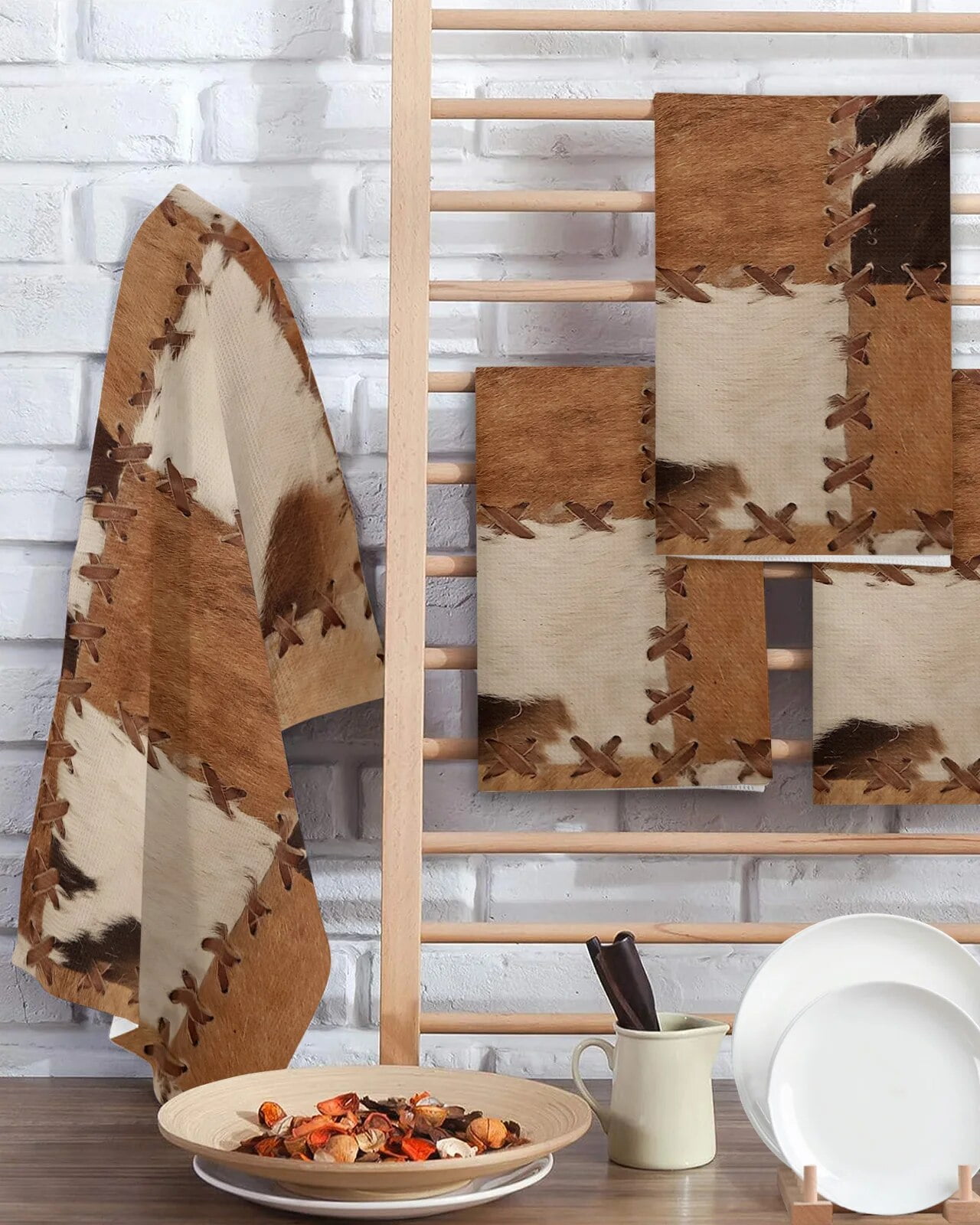 Articulated Texture Cowhide Texture 40*60cm Tea Towels Absorption Walf ...