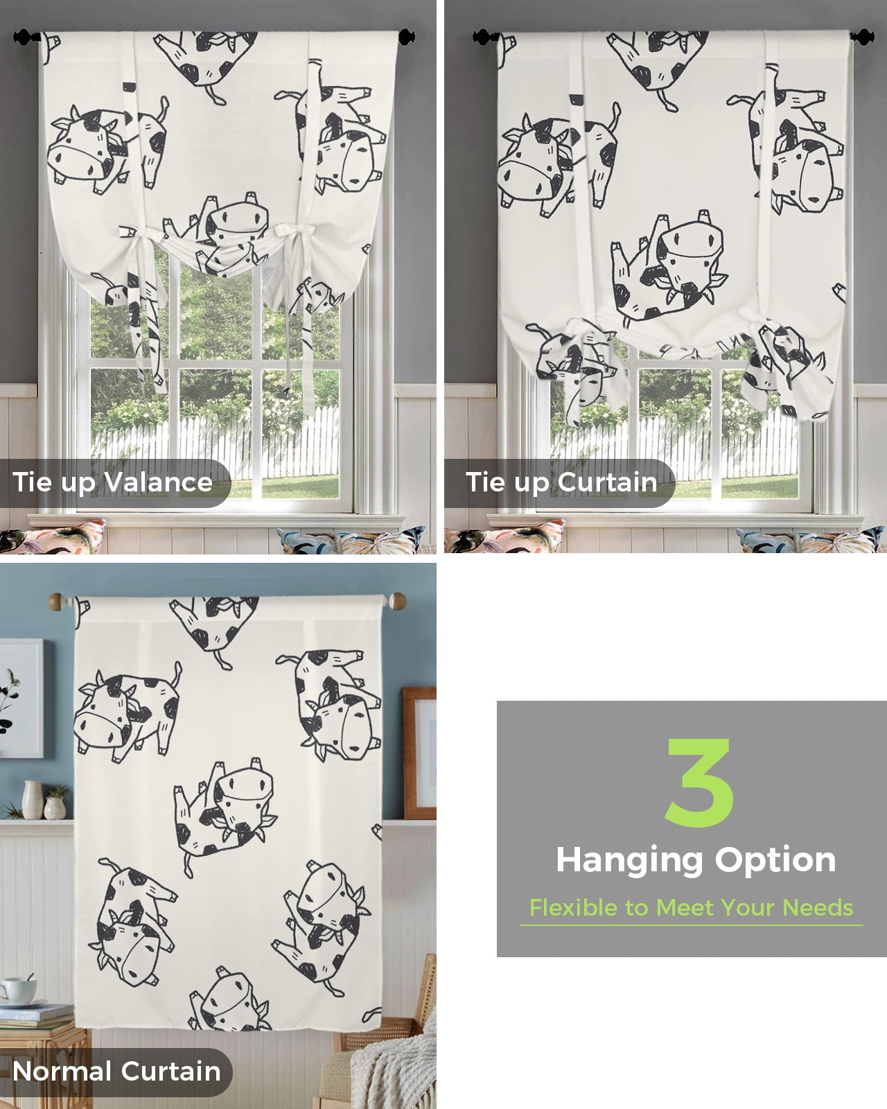 Articulated Texture Cowhide Texture Window Curtain for Living Room ...