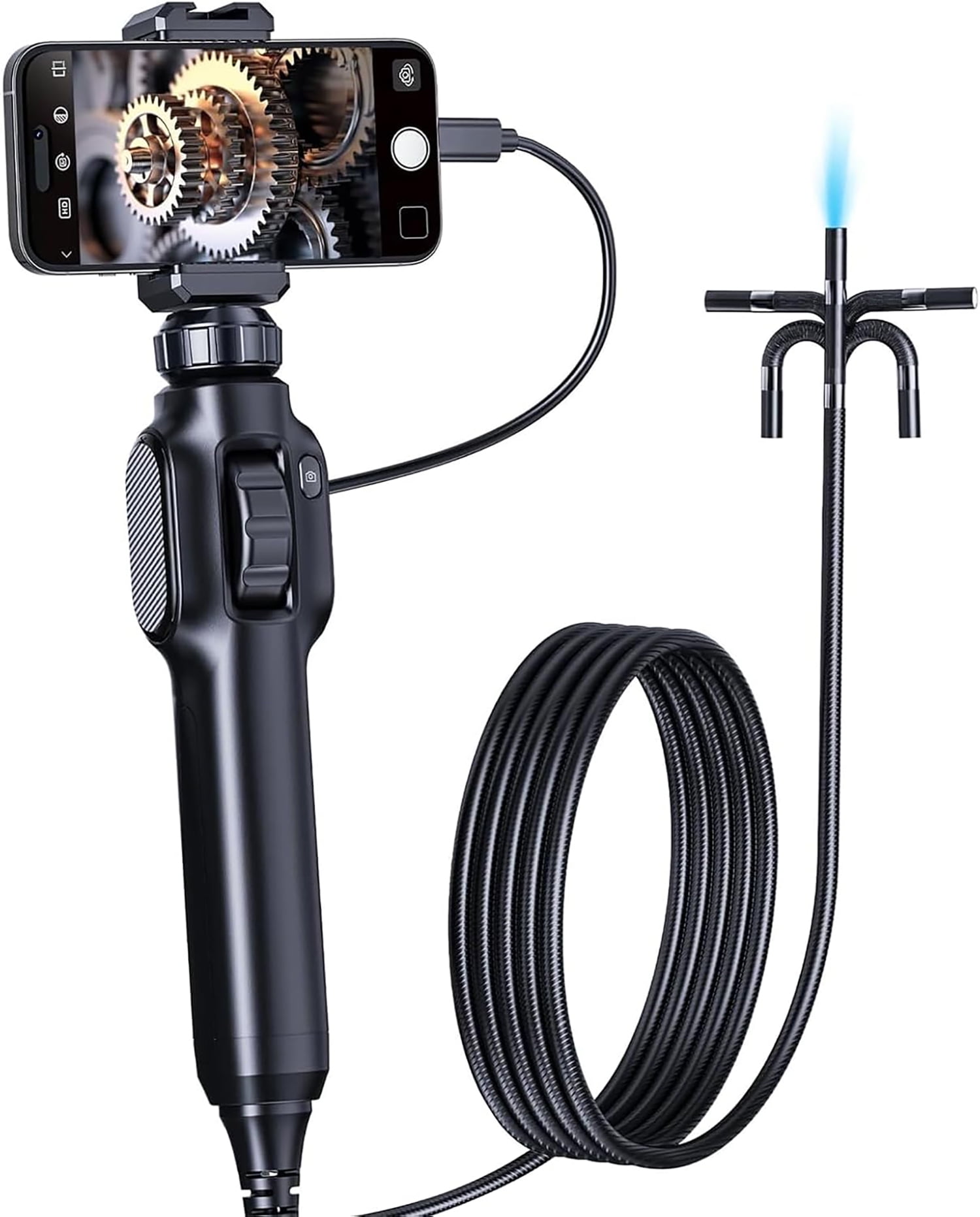 Articulating Borescope Camera with Lights,1080P Two-Way Endoscope ...