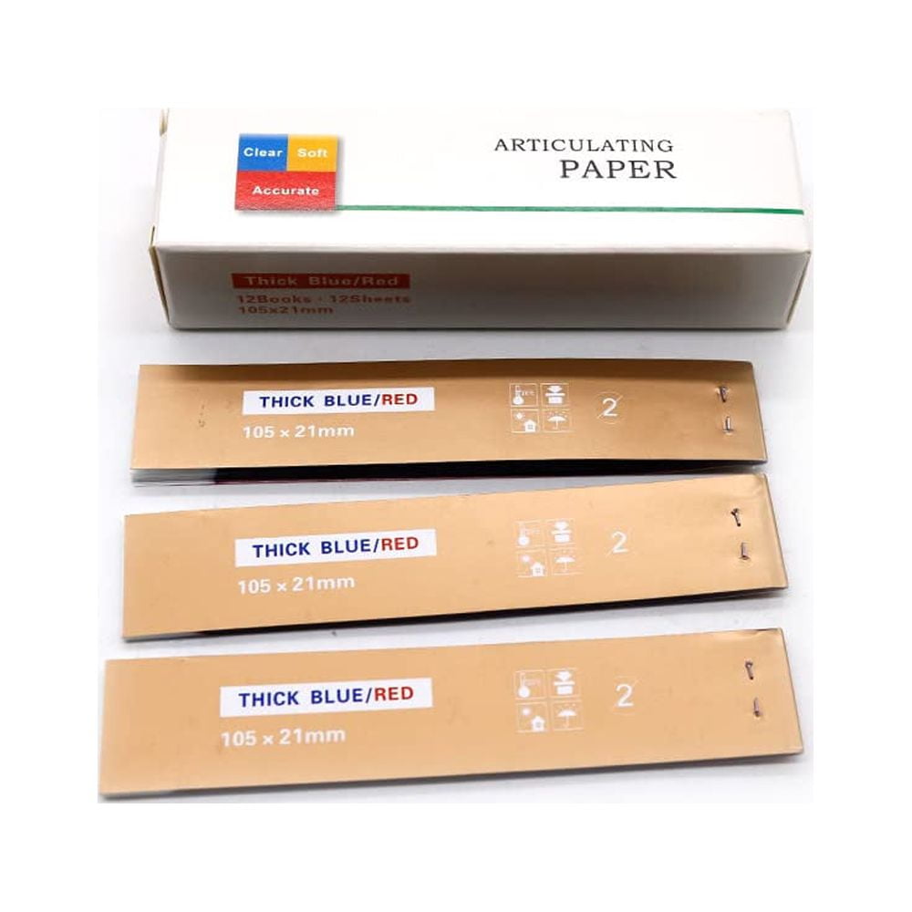 Articulating Paper Blue/Red 144 Strips for Dental Bite, Occlusal and ...