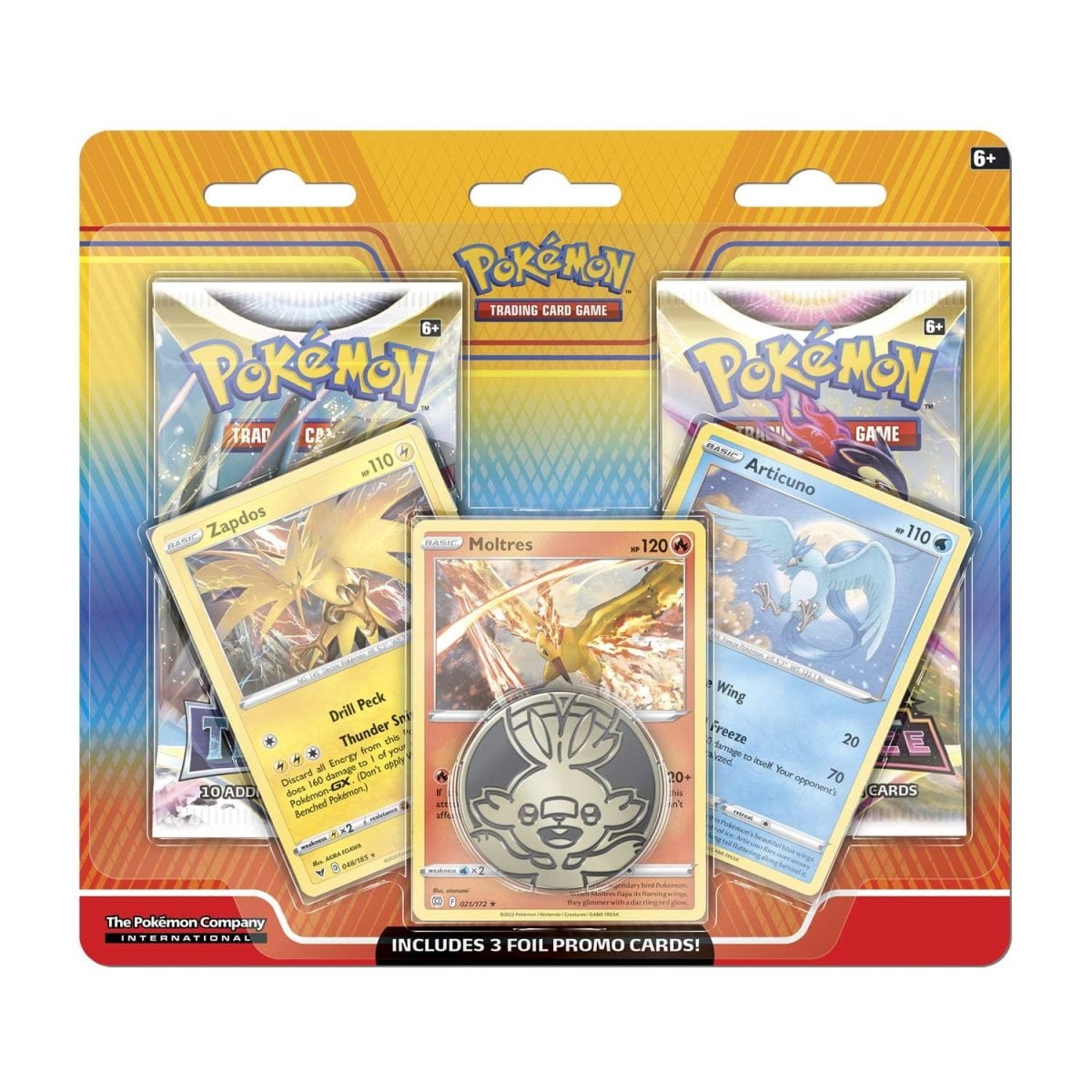 Articuno, Zapdos & Moltres Cards with 2 Booster Packs & Coin - Walmart.com