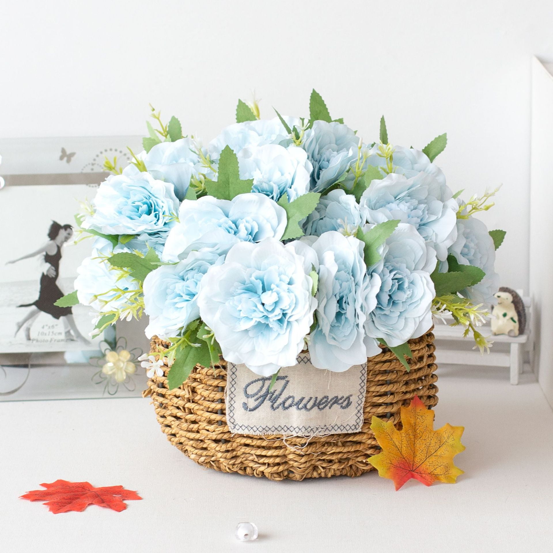 Artifcial Flowers Peonies, Fake Flowers 5 Packs Faux Peony Flowers with ...