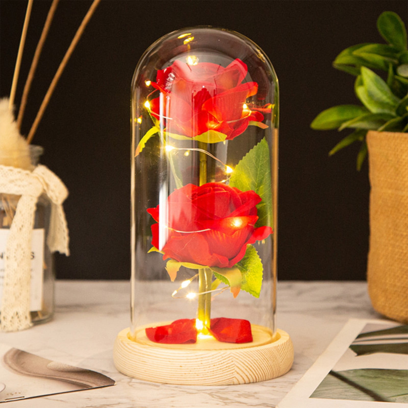 Artifical Flower Rose Gift | Light Up Led Flowers, Forever Red Rose in ...