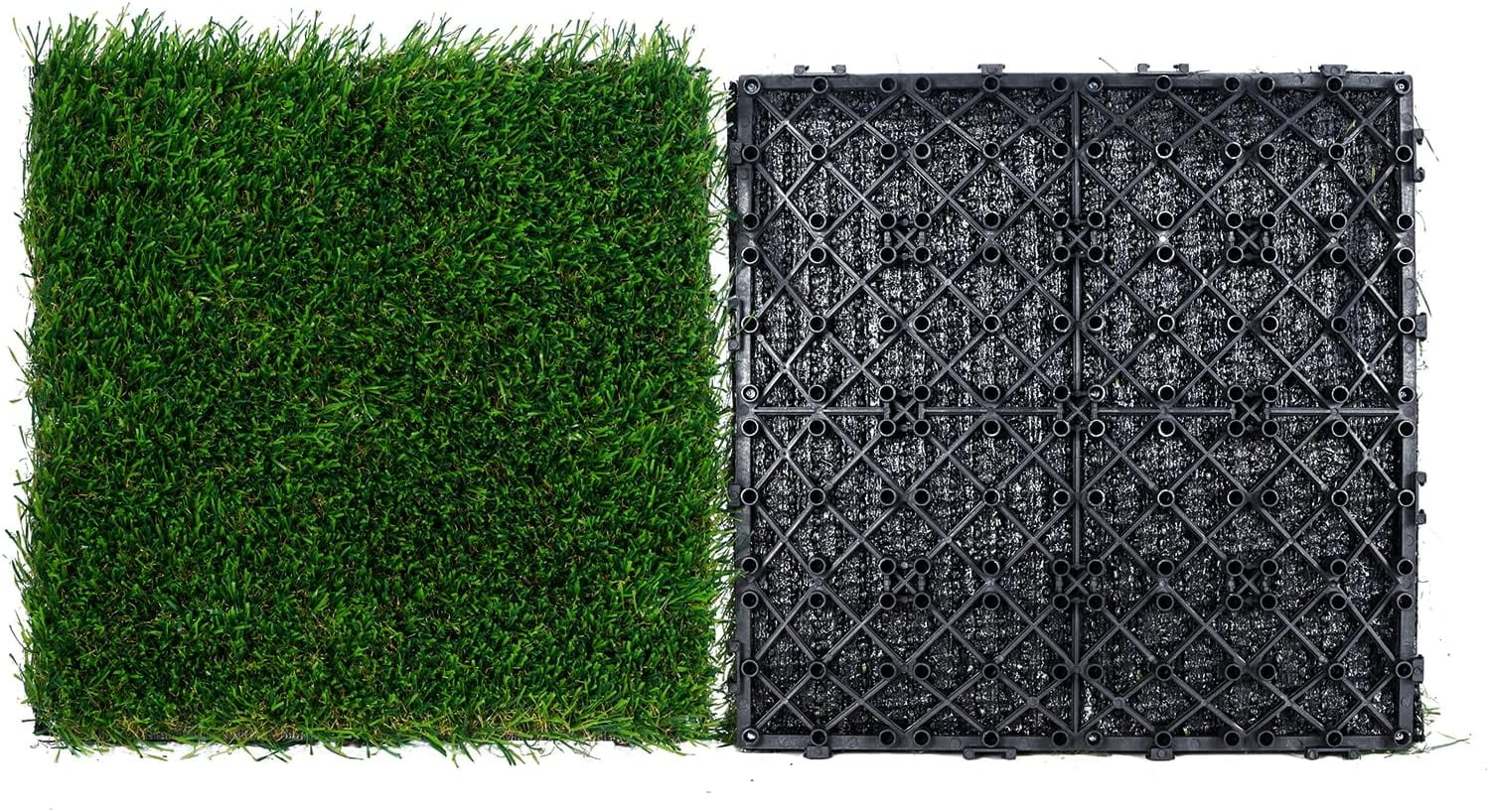 Artifical Grass Tiles Interlocking Turf Deck Set, 9 Pack - 12"x12 ...