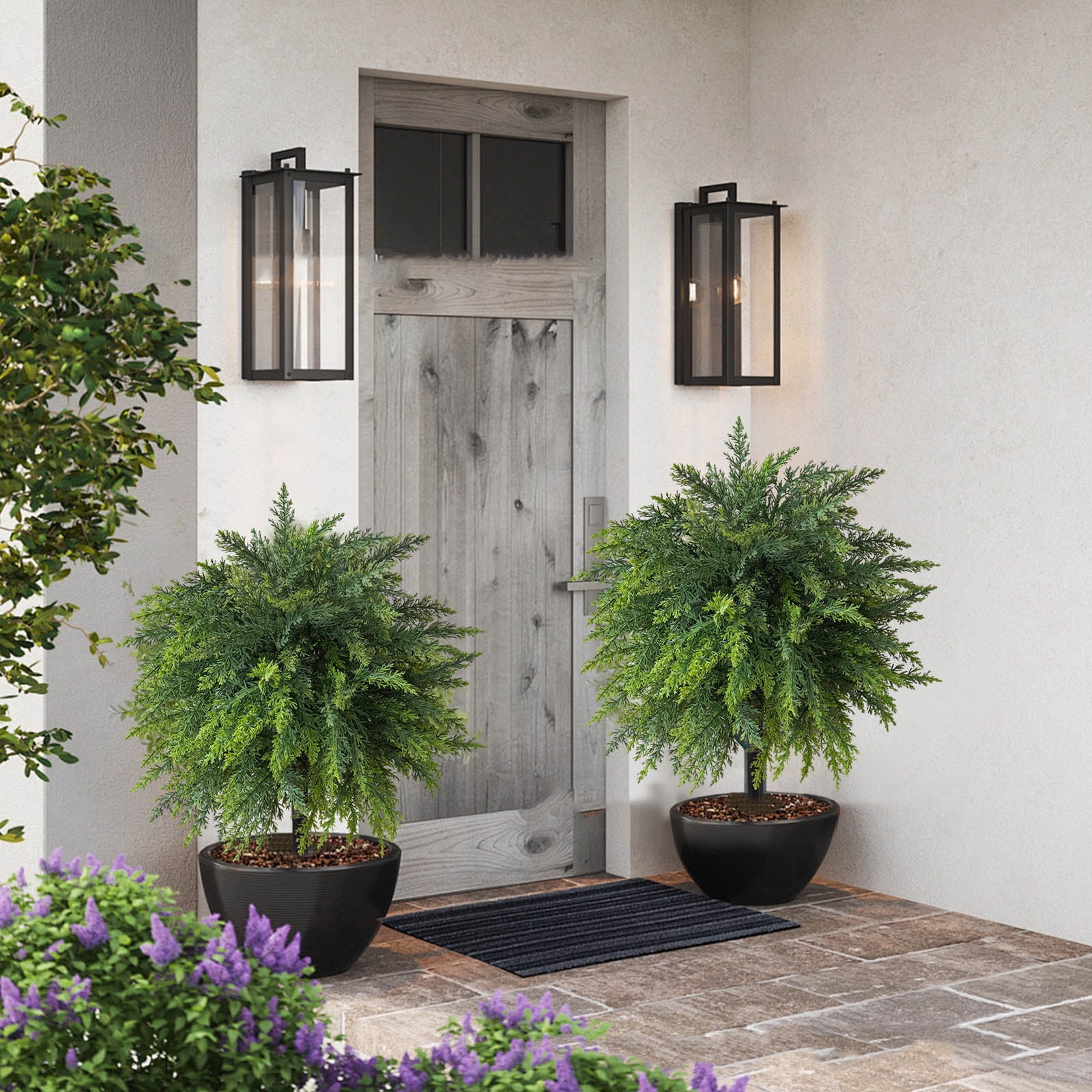 Artifical Pine And Cypress Tree Ball With Ground Plug Real-Touch ...