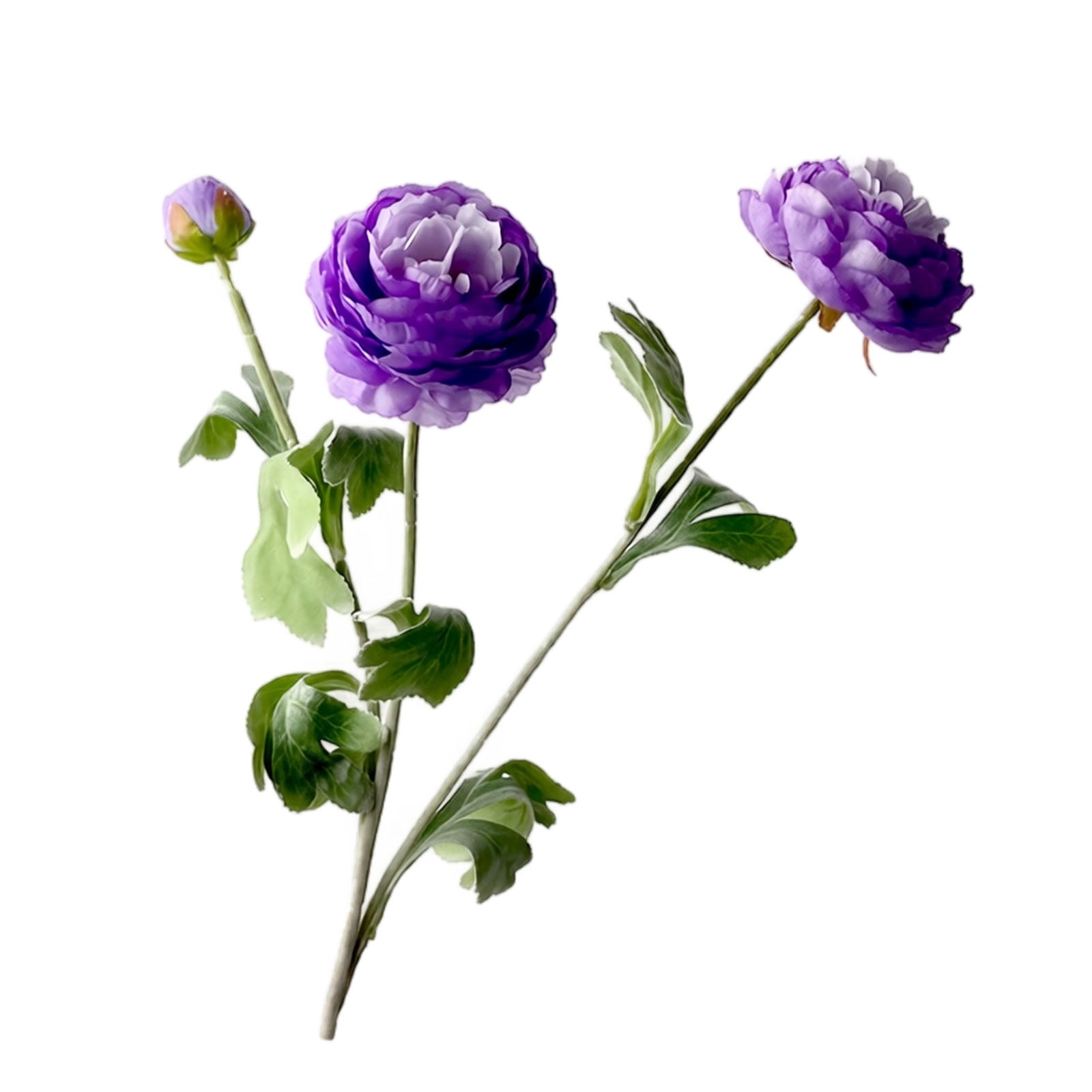 Artificial 3 Head Flocked Lotus Flower Faux Silk Floral Stem for Home ...