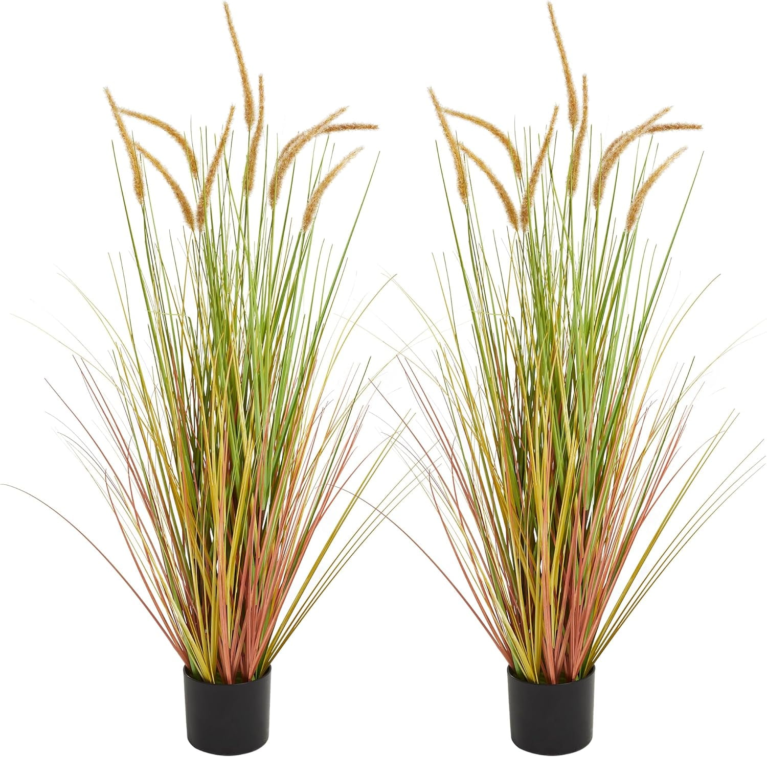 Artificial 4ft 2-Pack Horsetail Reed Grass, 47.2in Artificial Indoor ...