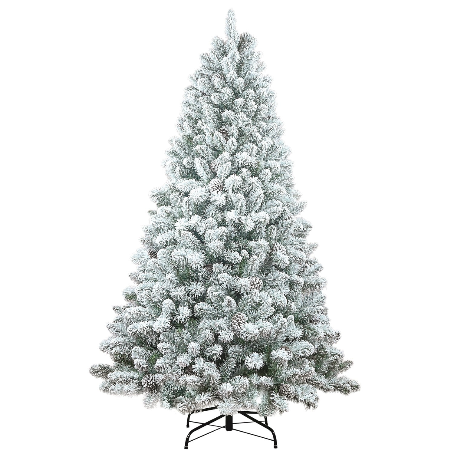 Artificial 4ft Flocked Christmas Tree with 366 PVC Branch Tips, Pine ...