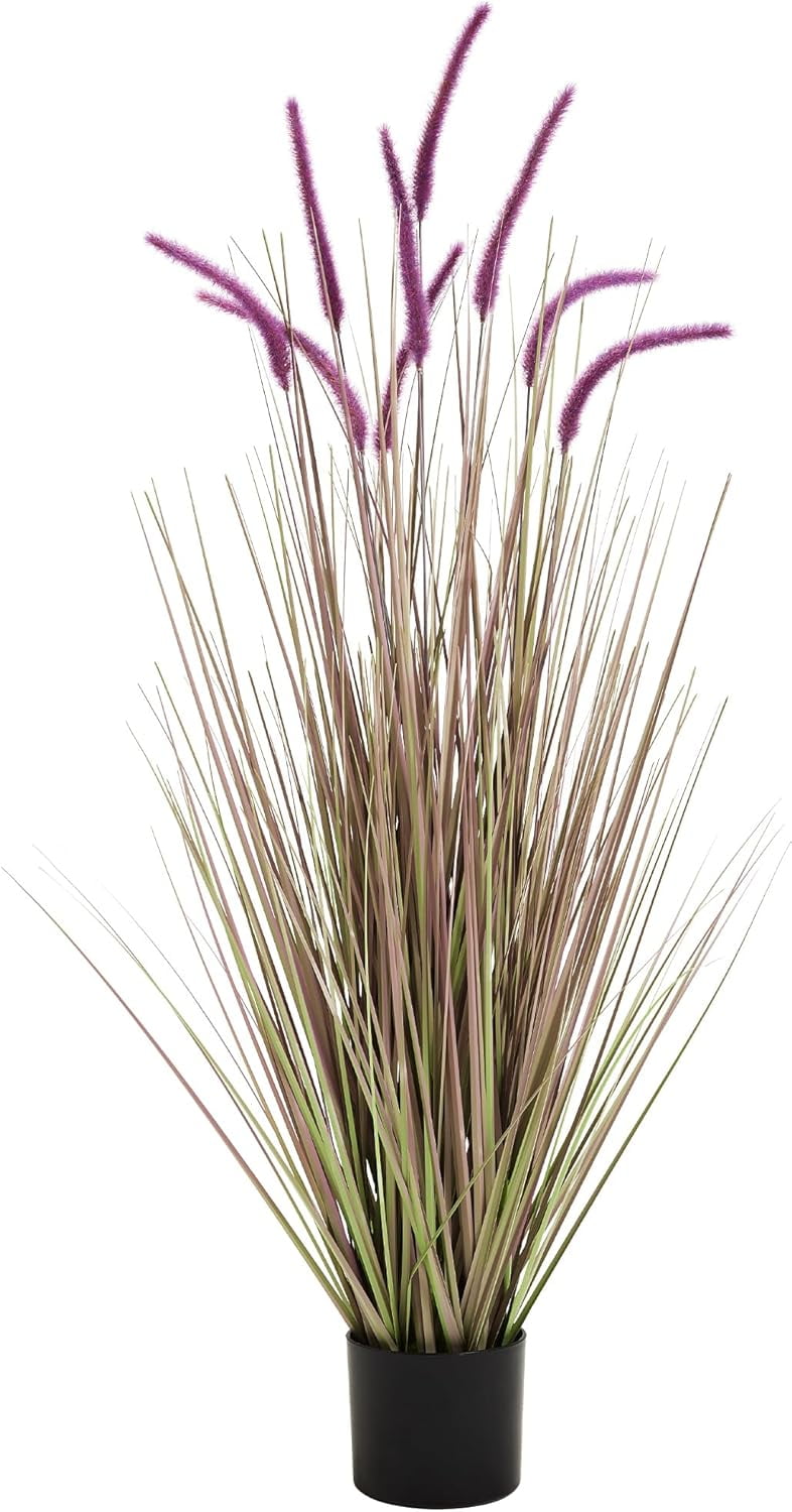 Artificial 4ft Purple Horsetail Reed Grass, 47.2in Artificial Indoor ...