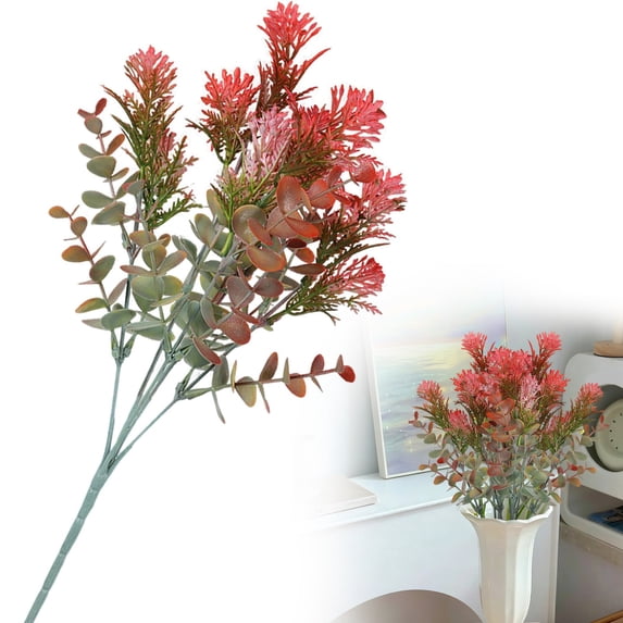 Artificial 5-Branch Outdoor Plastic Shrub for Garden Patio or Farmhouse ...
