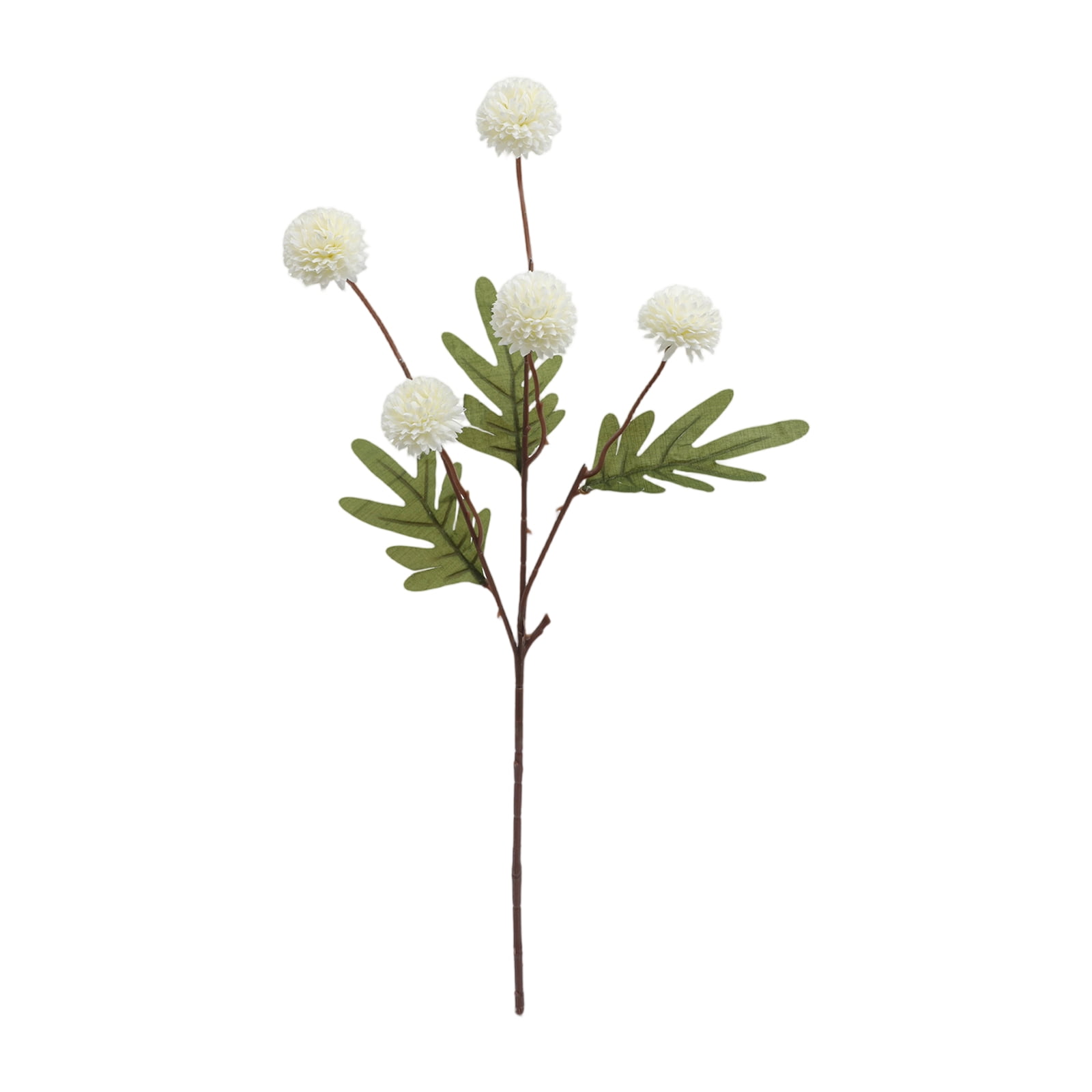 Artificial 5-Head Pom-Pom Chrysanthemum Dandelion Flower Branch, Home ...