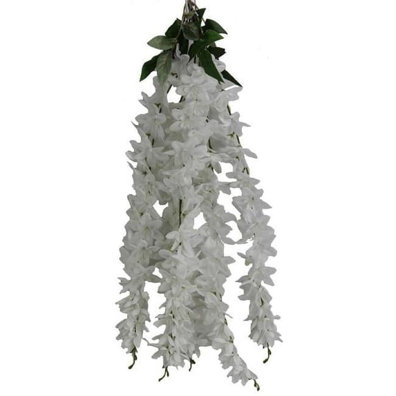 Artificial 5 Stem Wisteria Long Hanging Bush Flowers - White - Walmart.com