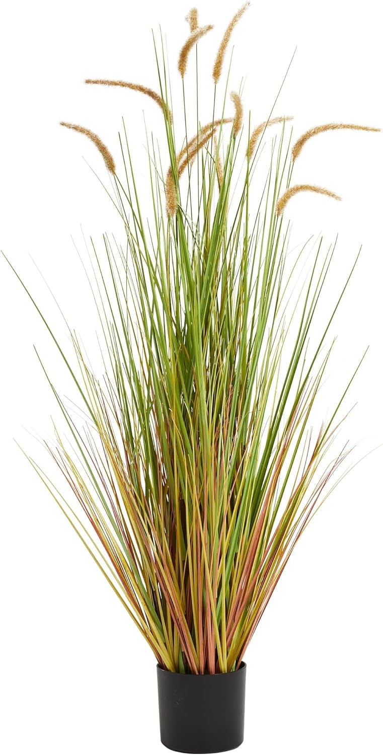 Artificial 5ft Yellow Horsetail Reed Grass, 59in Tall Artificial Indoor ...