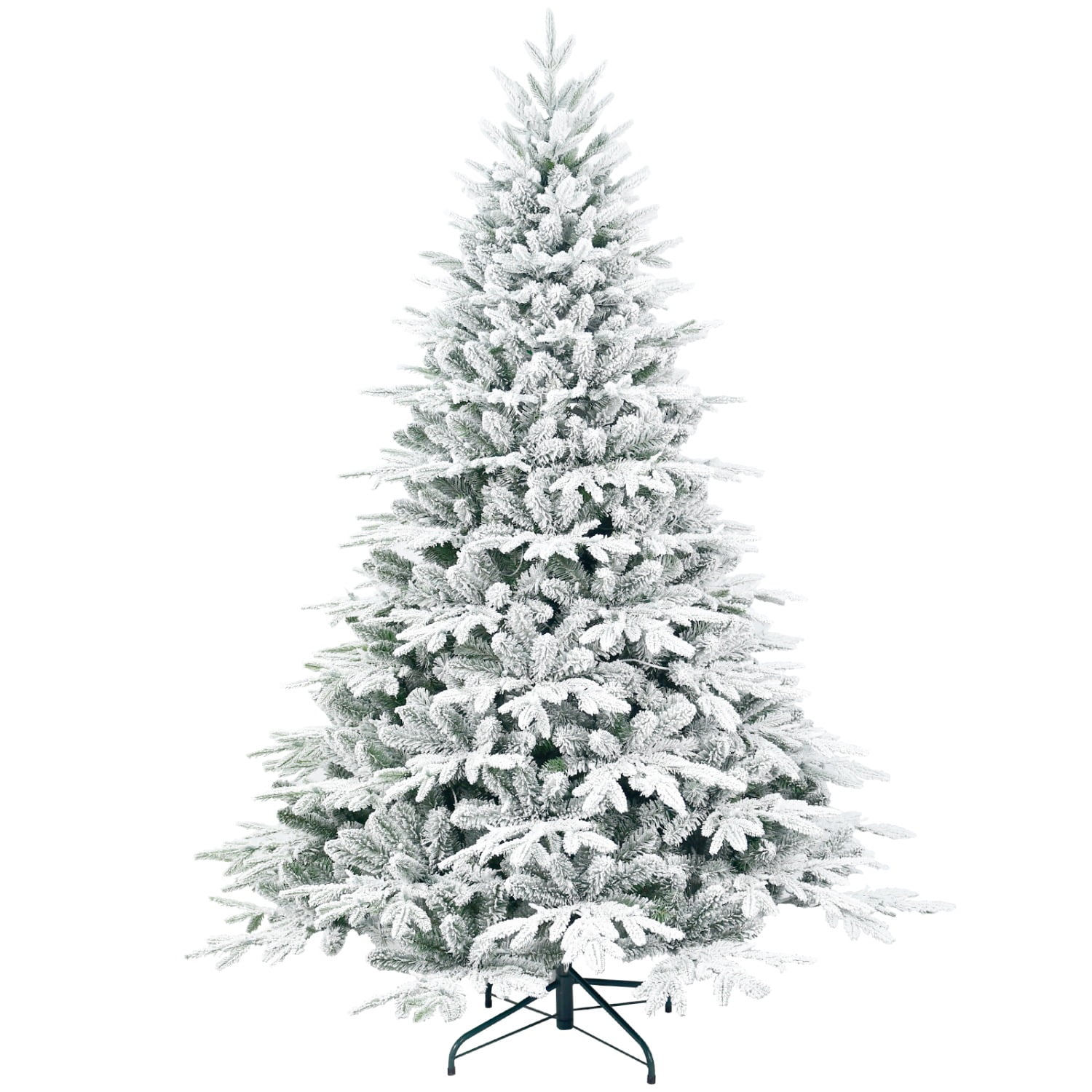 Artificial 6.5ft Flocked Christmas Tree with 2225 PE/PVC mixed Branch ...