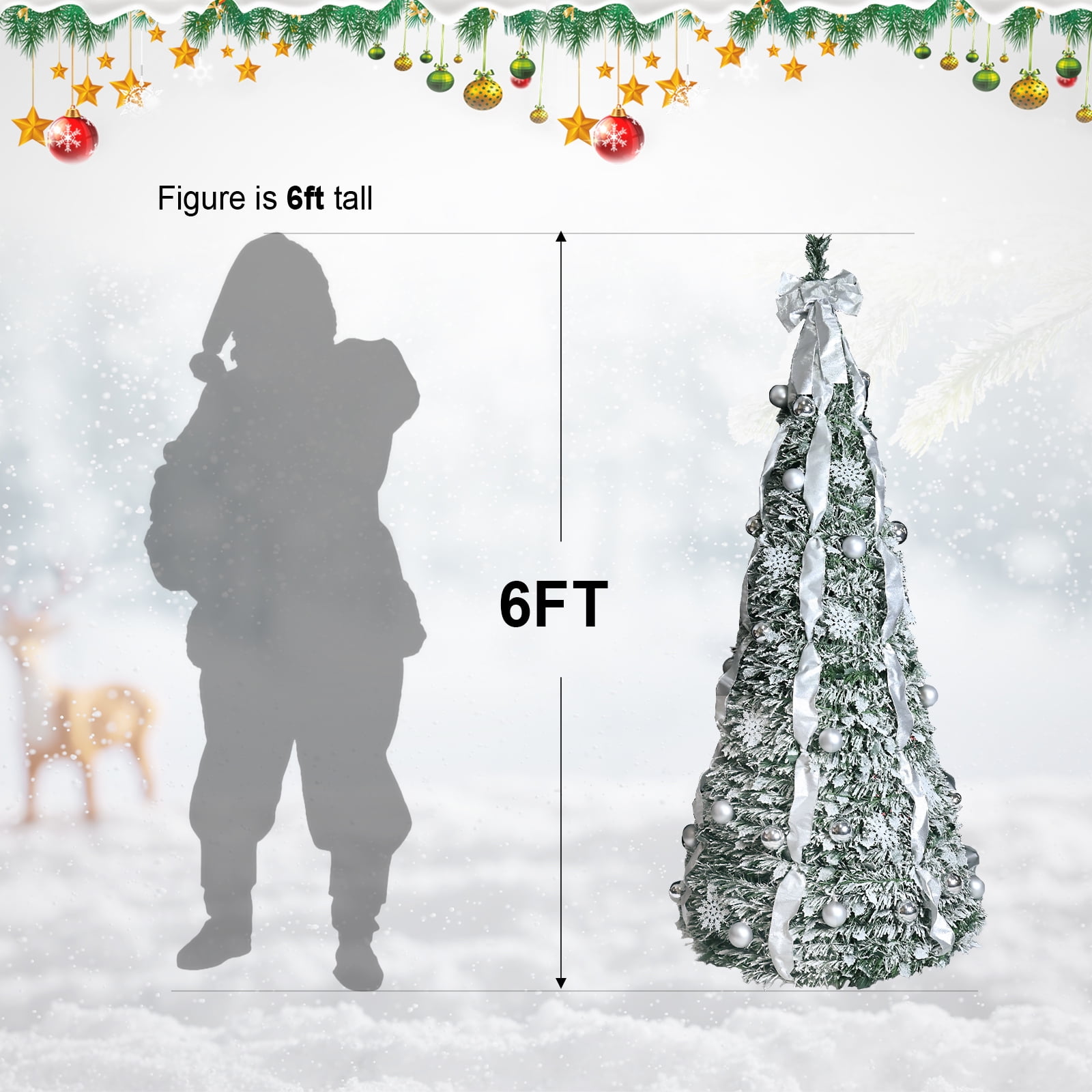 Artificial 6-foot green retractable Christmas tree - Walmart.com
