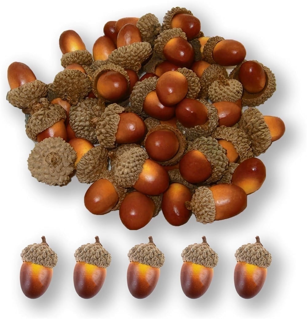 QZS Artificial Acorn Decor,Crafts Fake Acorns,Lifelike Small Acorn with ...